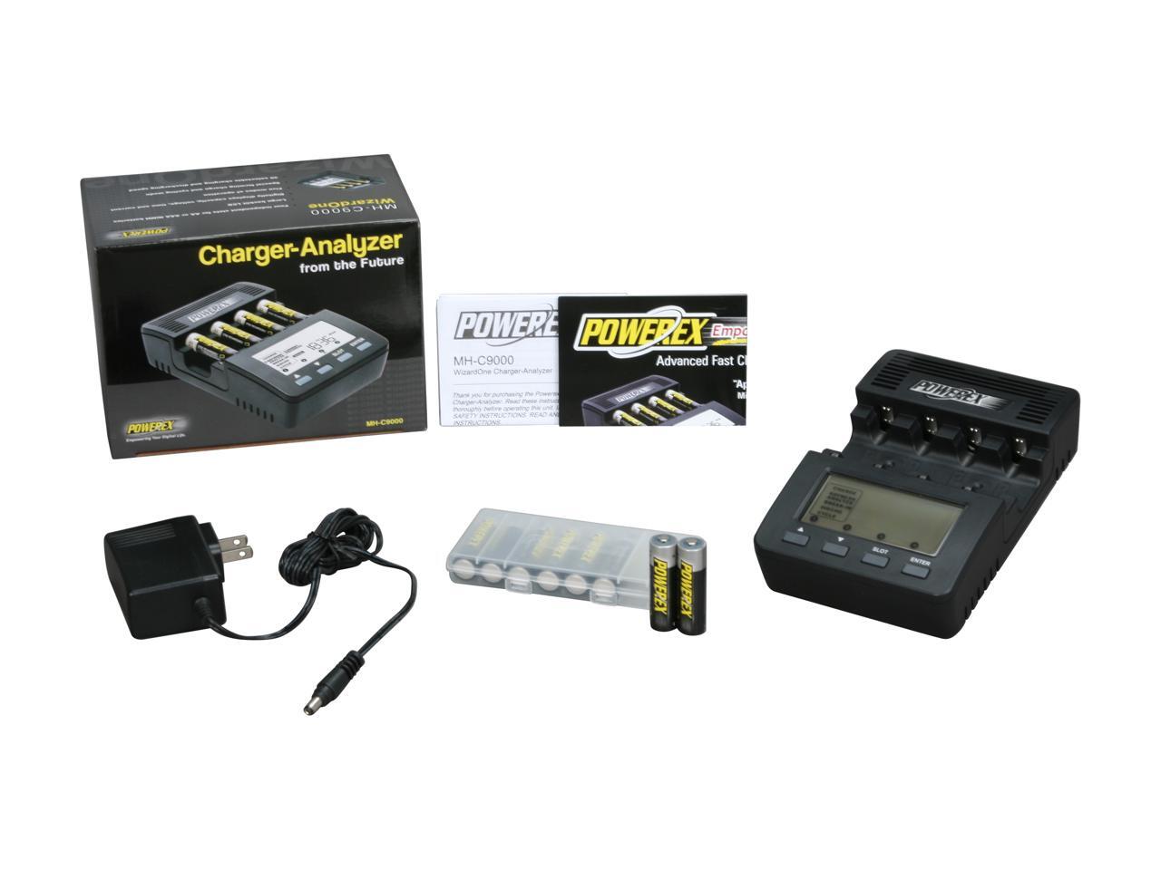 POWEREX MH-C9000 WizardOne Charger-Analyzer w/8pcs 2700mAh AA ...