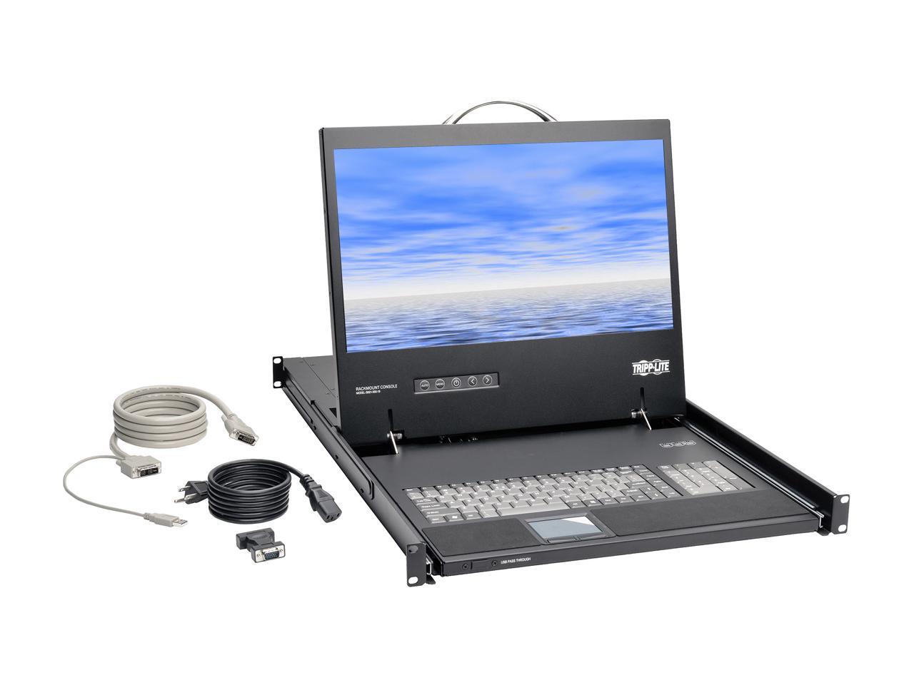 Tripp Lite 1U Rack-Mount Console with 19" LCD, DVI or VGA, TAA (B021 ...