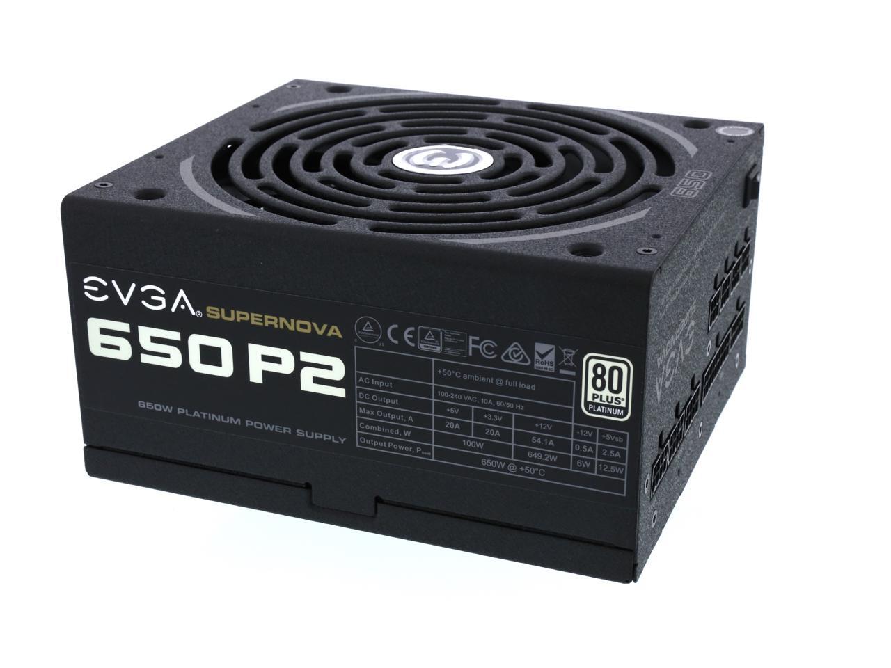 EVGA SuperNOVA 650 P2 220-P2-0650-X1 80+ PLATINUM 650W Fully Modular ...