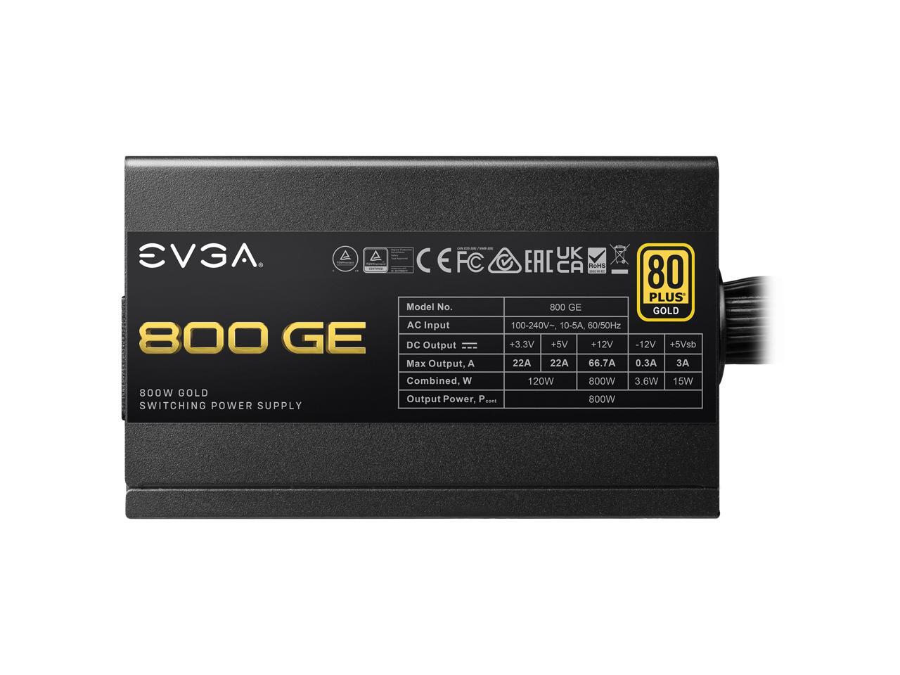 EVGA 800 GE, 80 Plus Gold 800W, Eco Mode, Power Supply 200-GE-0800-V1 - Newegg.com