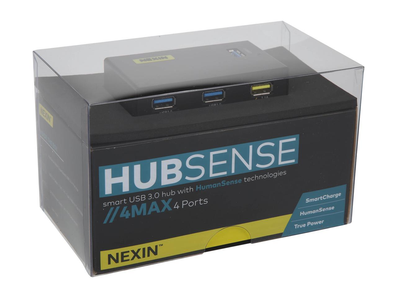 NEXIN NEX-HS4PM 4 Port SuperSpeed USB 3.0 Hub with 5V/2.1A SmartCharge ...