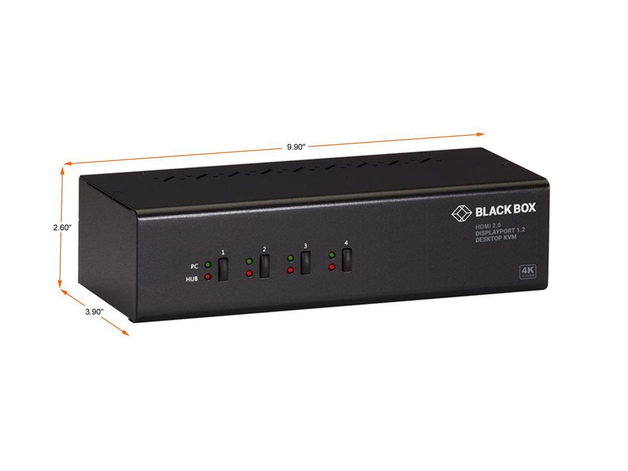 Black Box KV6224DPH KVM Switch - 4-Port, Dual-Monitor, Mixed ...
