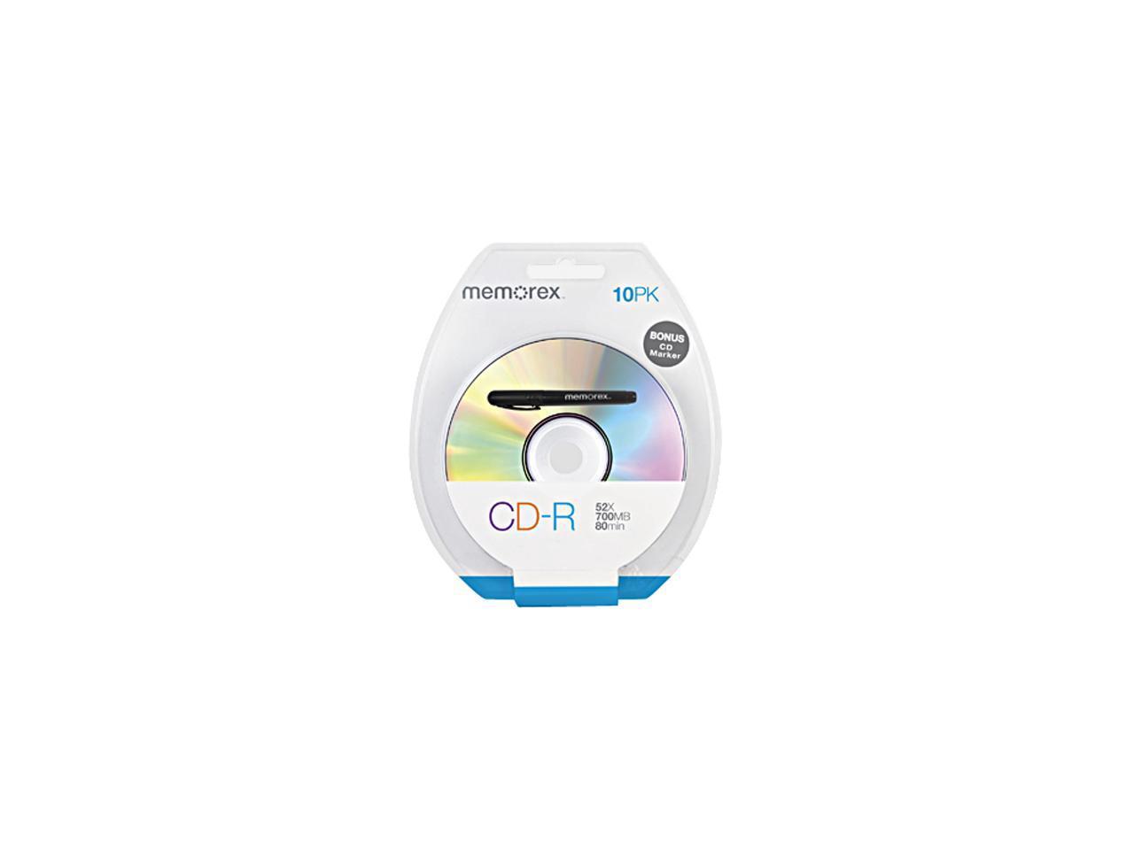 memorex 700MB 52X CD-R 10 Packs Disc Model 04524 - Newegg.com
