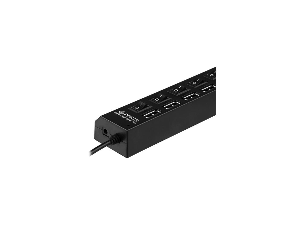 Insten 1042794 Black 7 Port USB 2.0 Hub with ON / OFF Switch - Newegg.com
