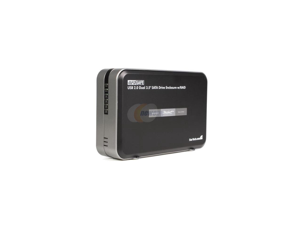StarTech SAT3520U2R InfoSafe 3.5in Black USB 2.0 to Dual SATA Hard ...