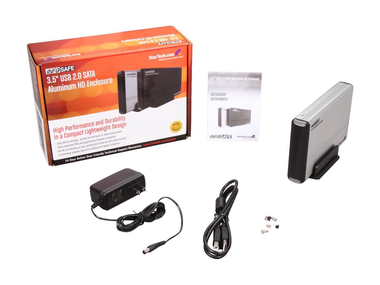 StarTech InfoSafe SAT3510U2V Aluminum 3.5" Silver USB 2.0 to SATA ...
