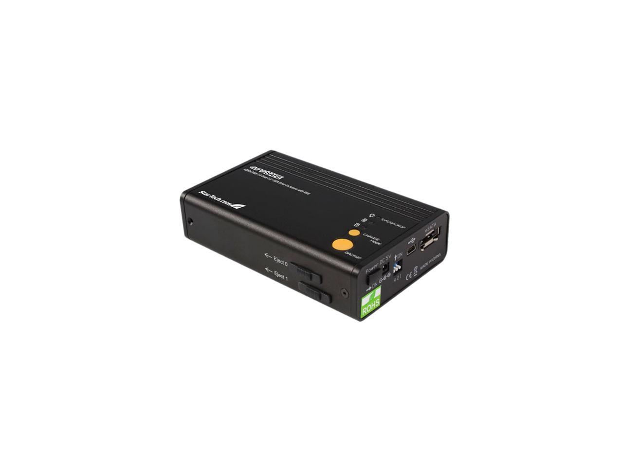 StarTech InfoSafe SAT2520U2ER Aluminum 2.5" Black eSATA USB Dual SATA ...