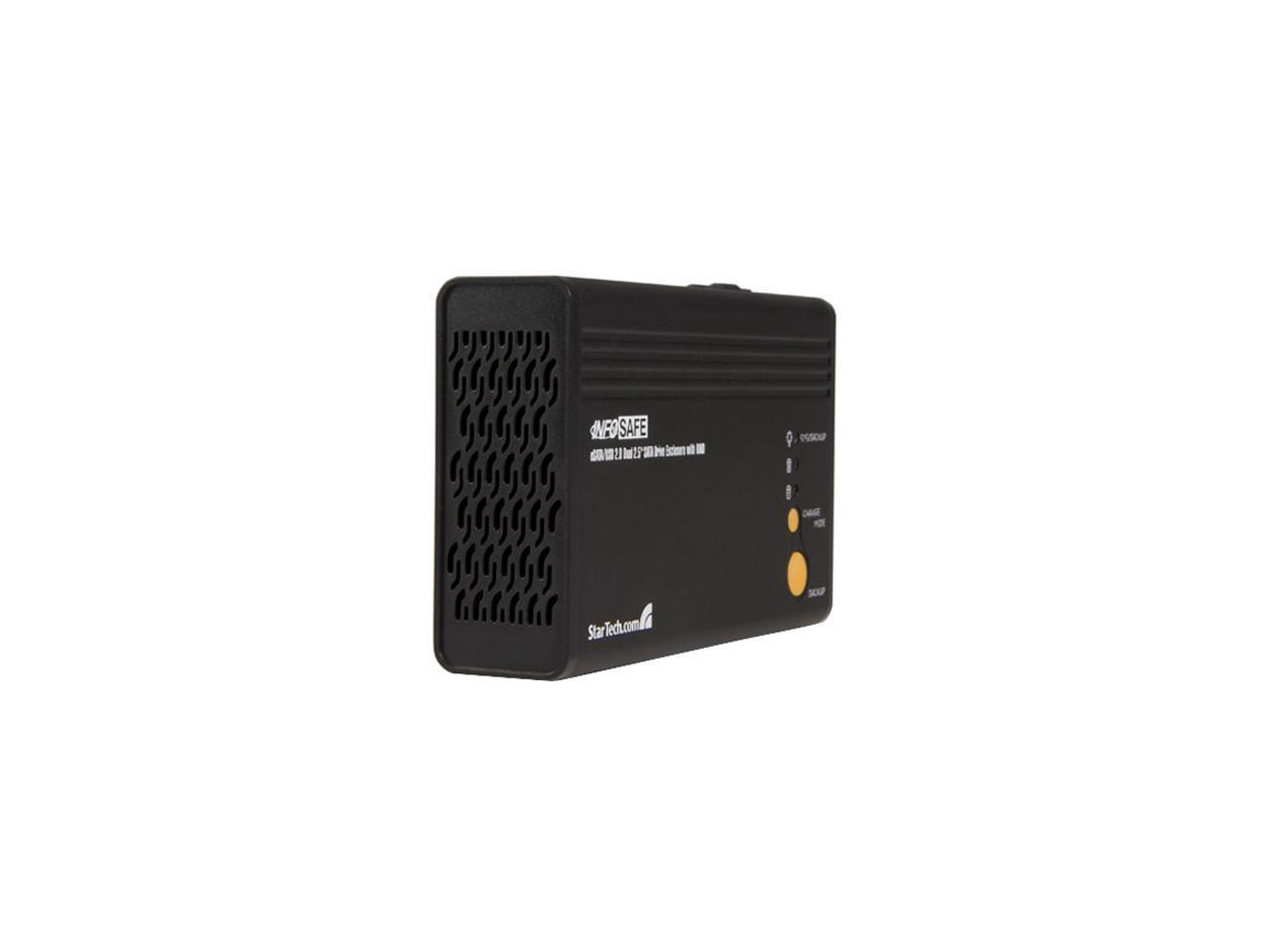 StarTech InfoSafe SAT2520U2ER Aluminum 2.5" Black eSATA USB Dual SATA ...