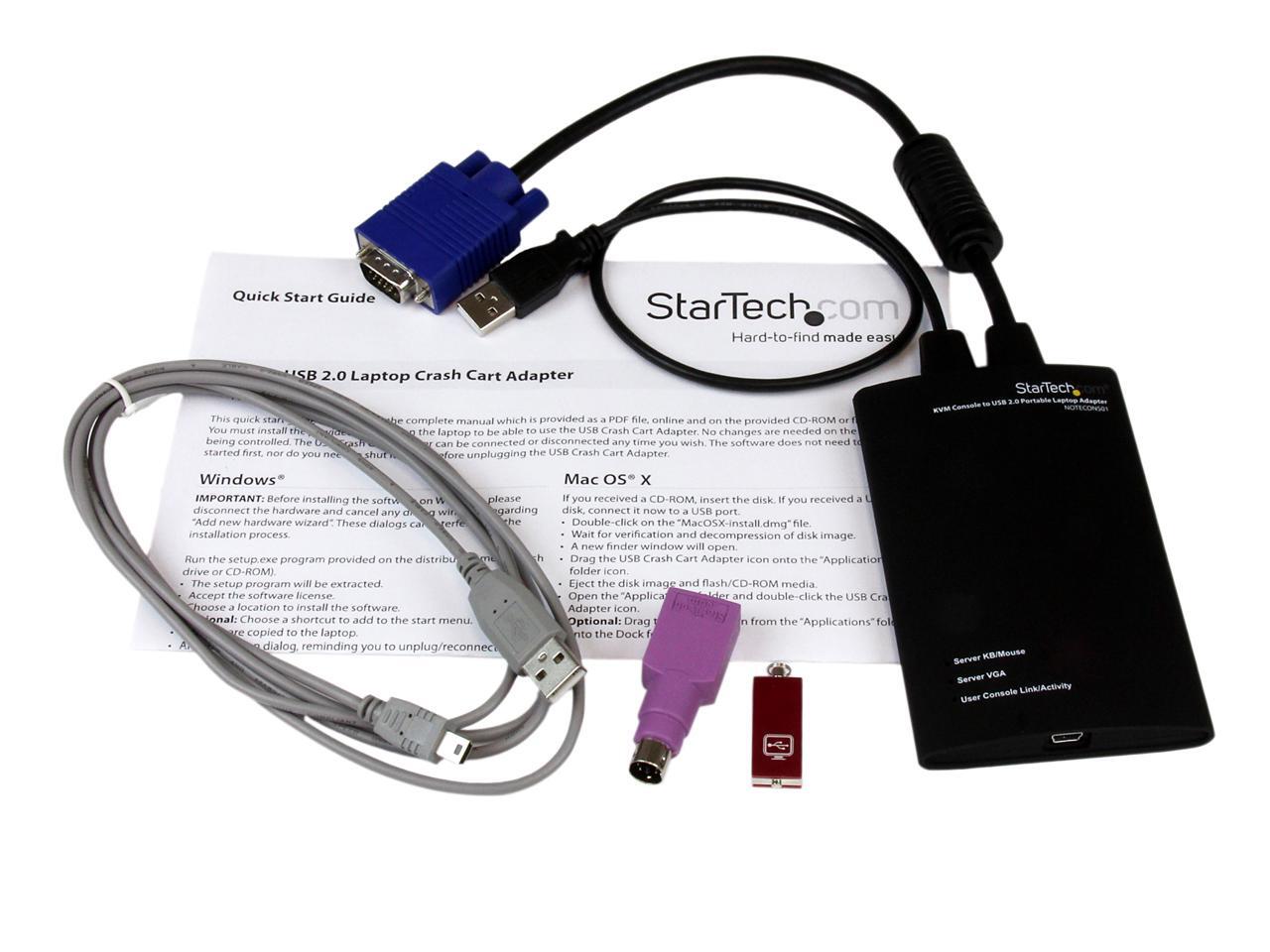 StarTech.com NOTECONS01 KVM Console to USB 2.0 Portable Laptop Crash ...