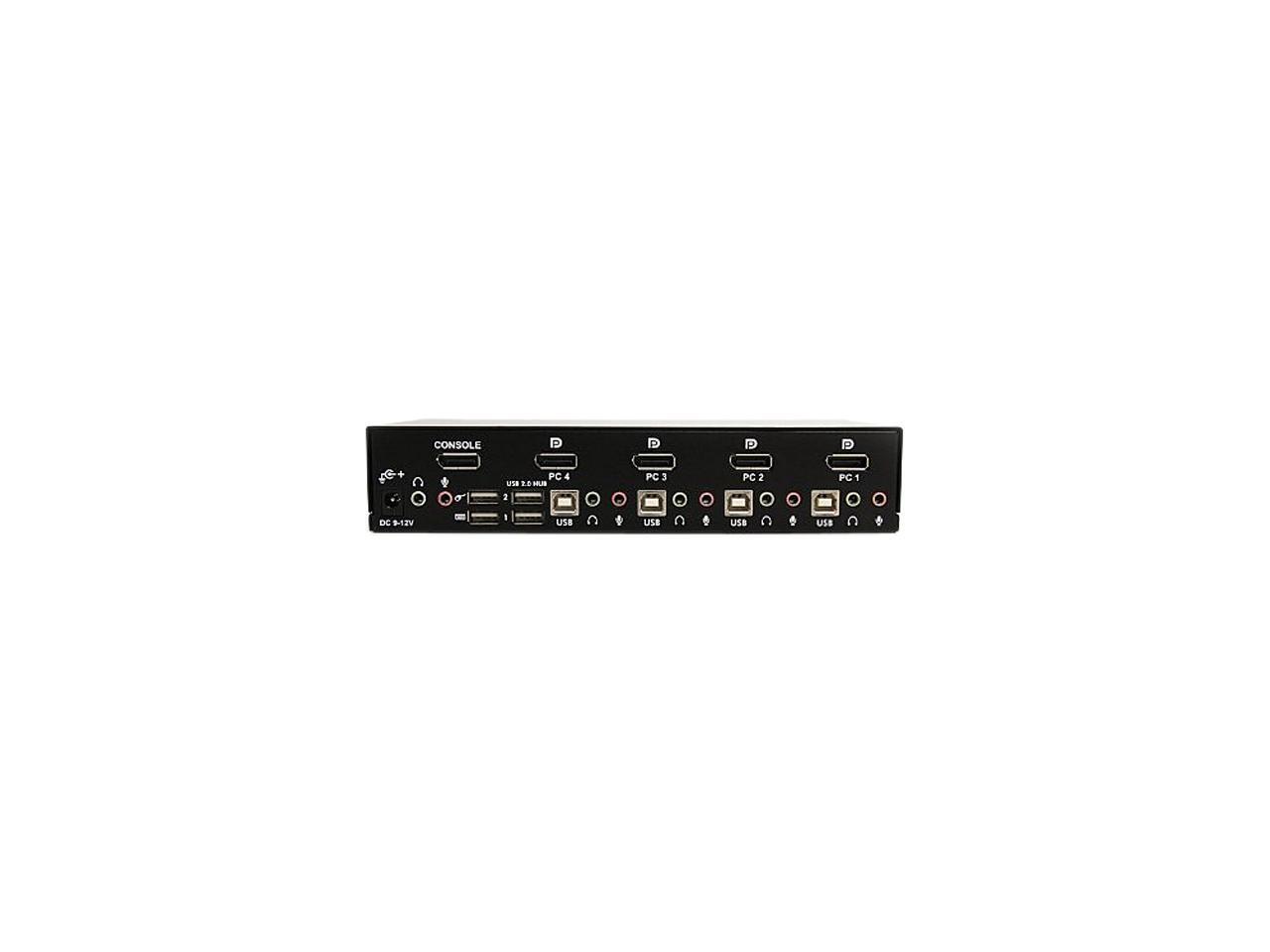 StarTech.com SV431DPUA 4 Port USB DisplayPort KVM Switch with Audio ...