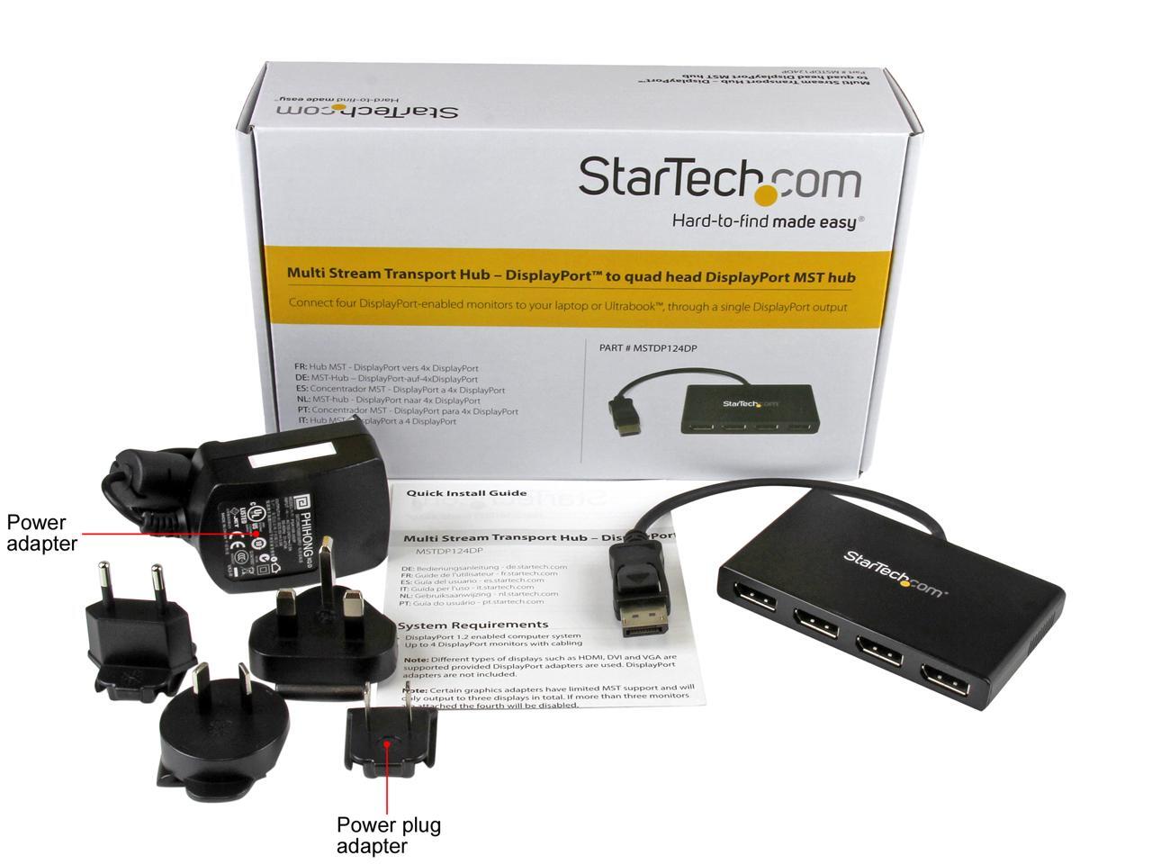 StarTech.com MSTDP124DP MST hub - DisplayPort to 4x DisplayPort - Newegg.ca