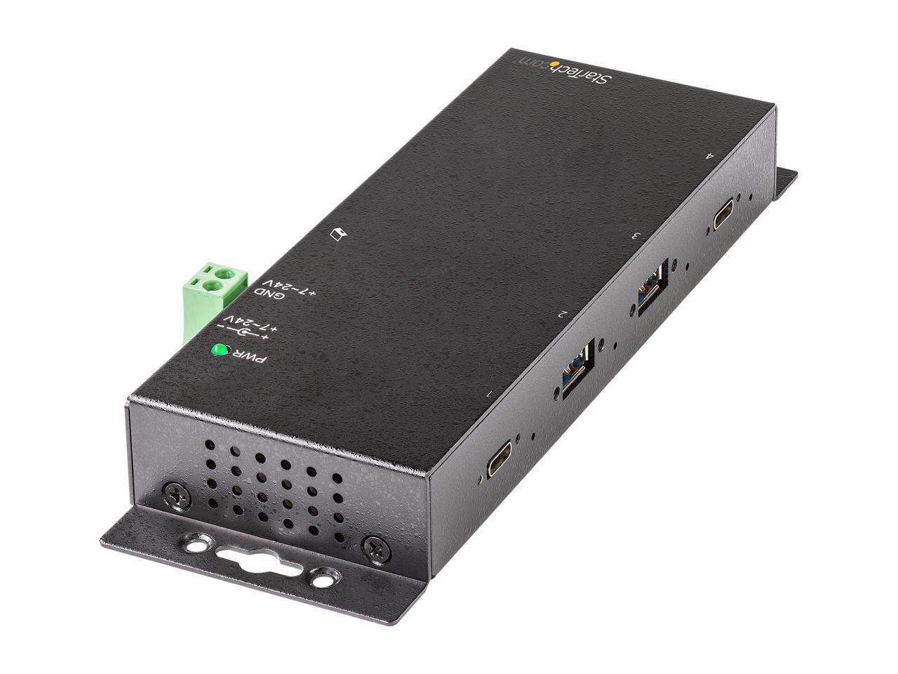 4 Port USB C Hub 10Gbps, Metal Industrial USB-C Hub, 2x USB-C & 2x USB ...