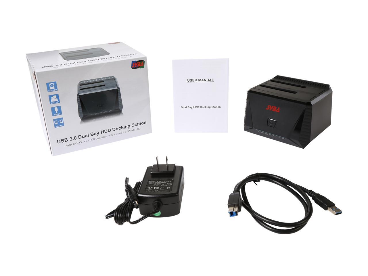 SYBA USB 3.0 UASP Dual Bay Hard Drive Docking Station with Duplicator ...