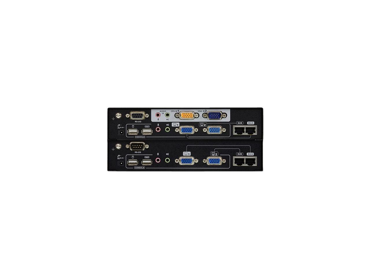 ATEN CE775 VGA dual view KVM extender with Audio/Deskew - Newegg.com