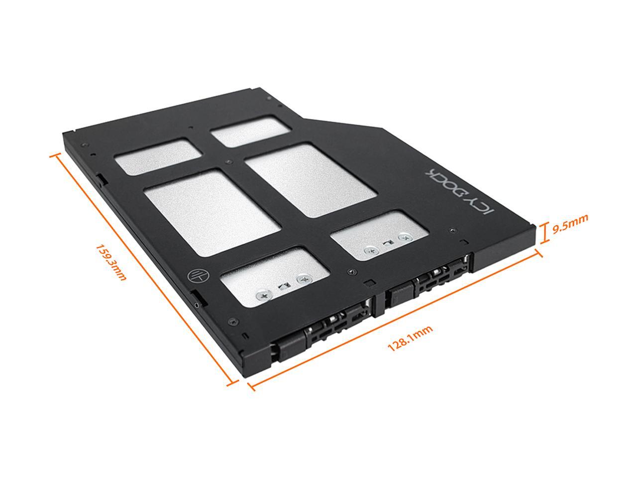 Icy Dock MB852M2PO-B | 2 x M.2 NVMe SSD Mobile Rack Enclosure for Ultra ...