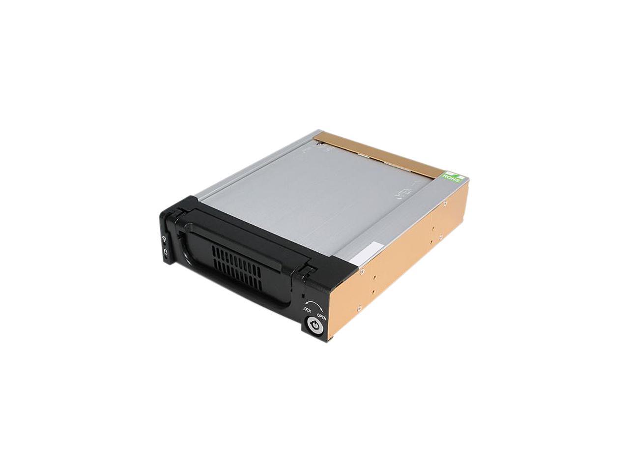 StarTech.com Black Aluminum 5.25in Rugged SATA Hard Drive Mobile Rack ...