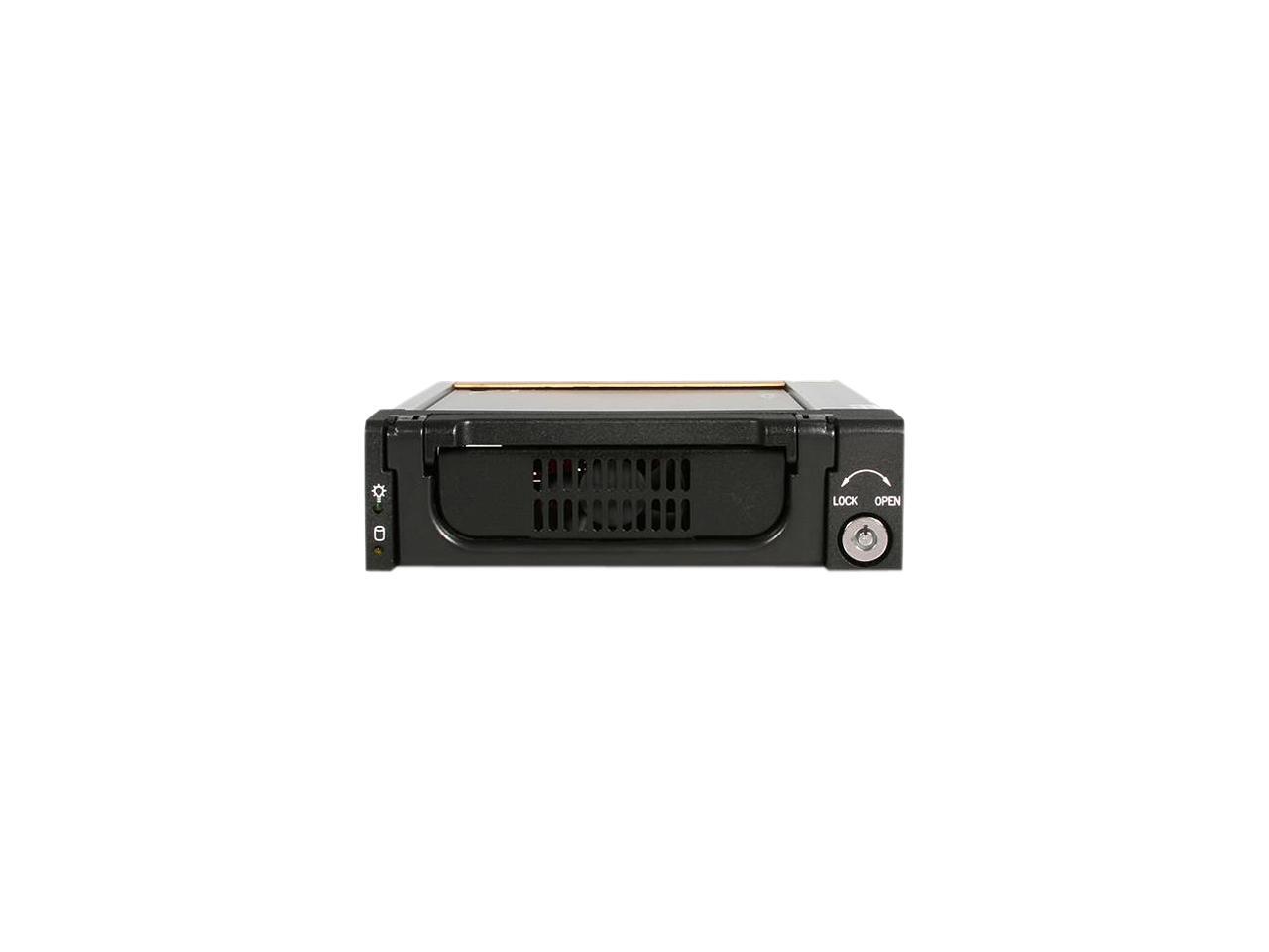 StarTech.com Black Aluminum 5.25in Rugged SATA Hard Drive Mobile Rack ...
