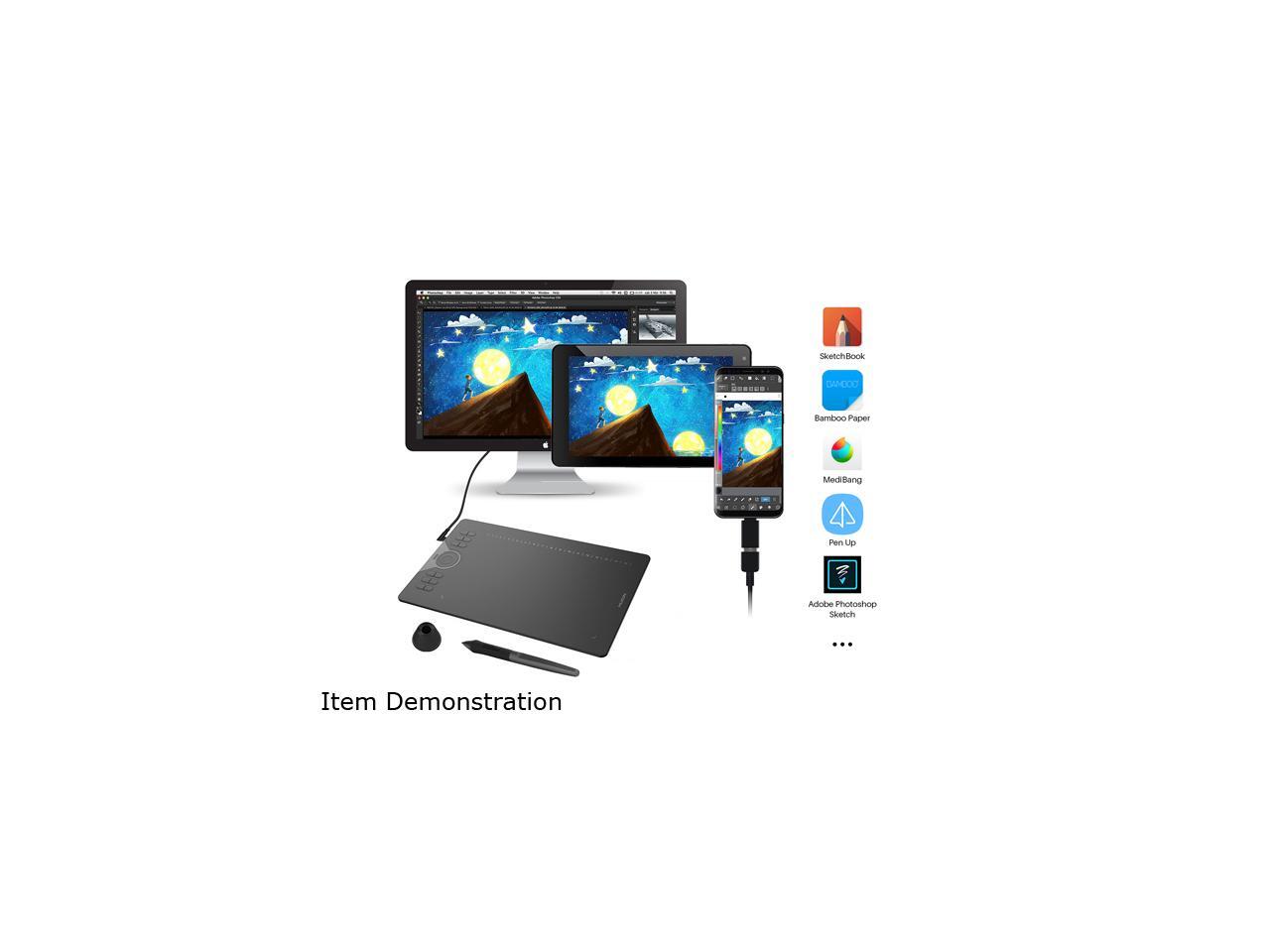 Huion HS610 Graphics Drawing Tablet with Touch Ring and 28 Express Keys ...
