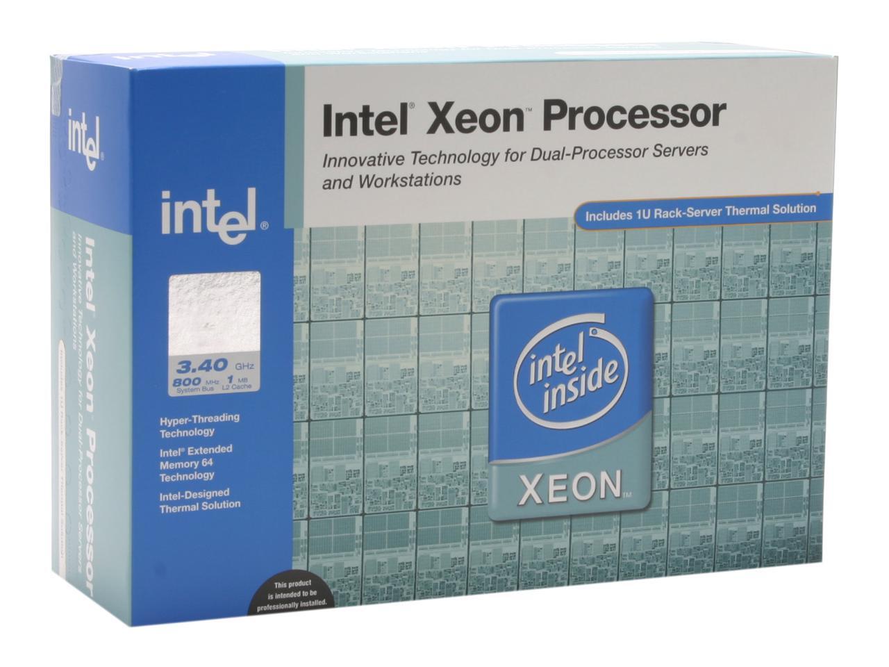 Intel Xeon EM64T 3.4 - Xeon Nocona Single-Core 3.4 GHz Socket 604 1U ...