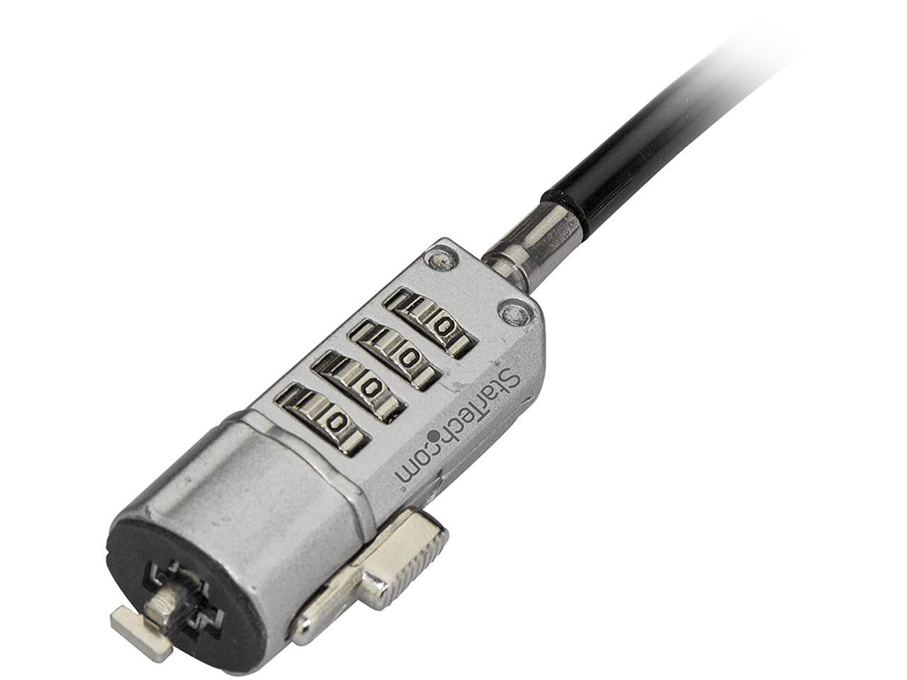 StarTech.com Laptop Combination Lock 6 ft. 4 Digit, Vinyl Coated Steel ...