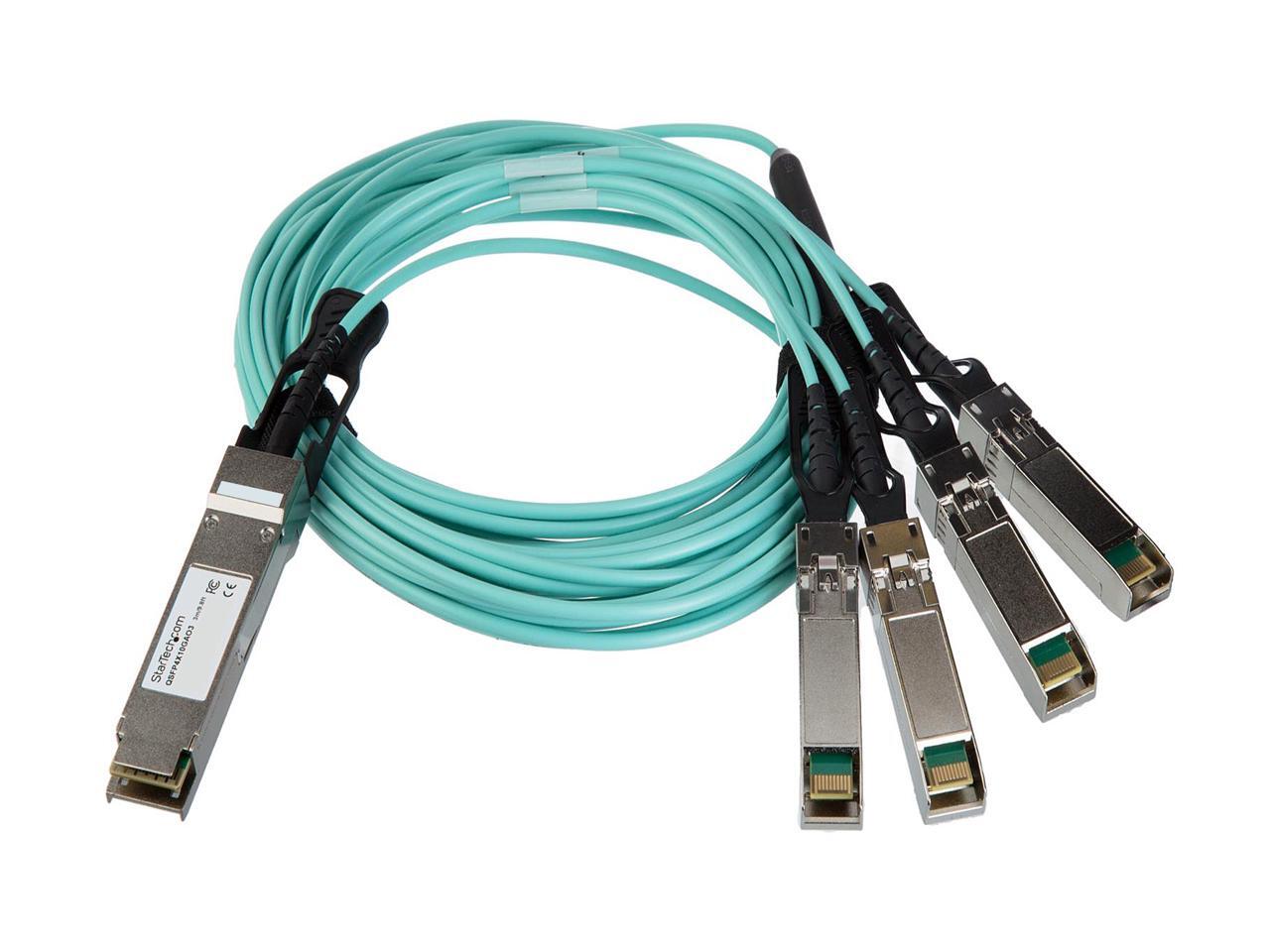 StarTech.com QSFP4X10GAO3 Cisco QSFP-4X10G-AOC3M Compatible - QSFP+ Active Optical Breakout ...