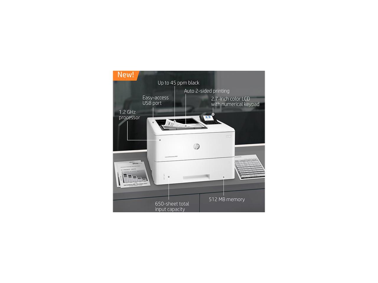 HP LaserJet Enterprise M507n Laser Printer, Black And White Mobile ...
