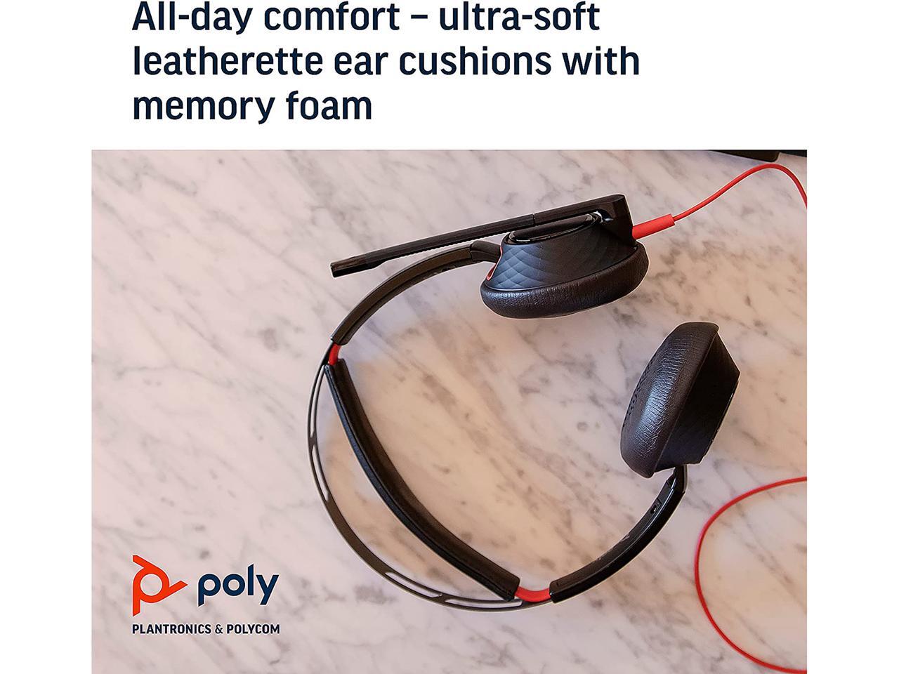 Poly - Blackwire 5220 USB-C Headset (Plantronics) - Wired, Dual Ear ...