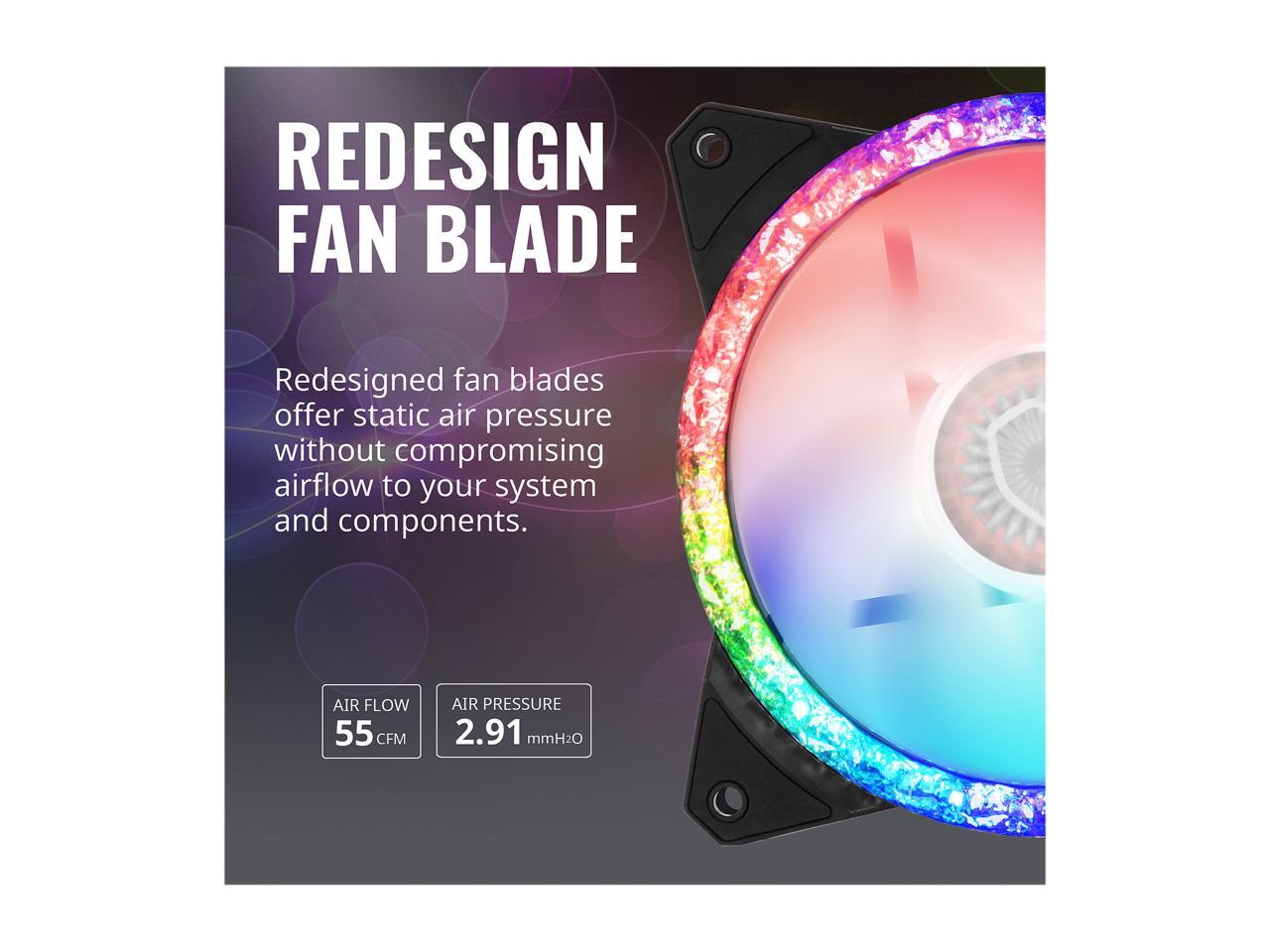Cooler Master MasterFan MF120 Prismatic Addressable RGB 120mm Fan with ...