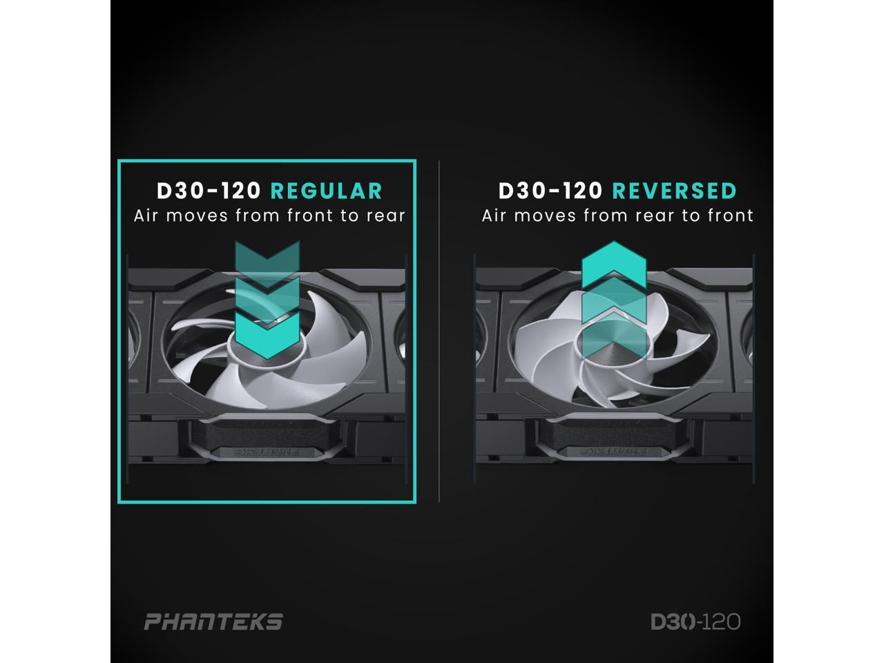 Phanteks D30-120 DRGB PWM FAN, Premium D-RGB Performance Fan, ARGB/DRGB ...
