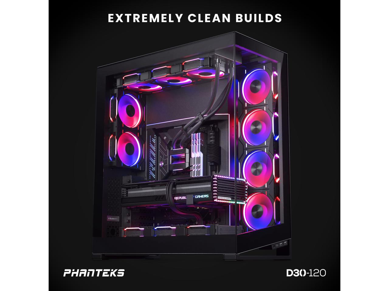 Phanteks D30-120 DRGB PWM FAN, Premium D-RGB Performance Fan, ARGB/DRGB ...