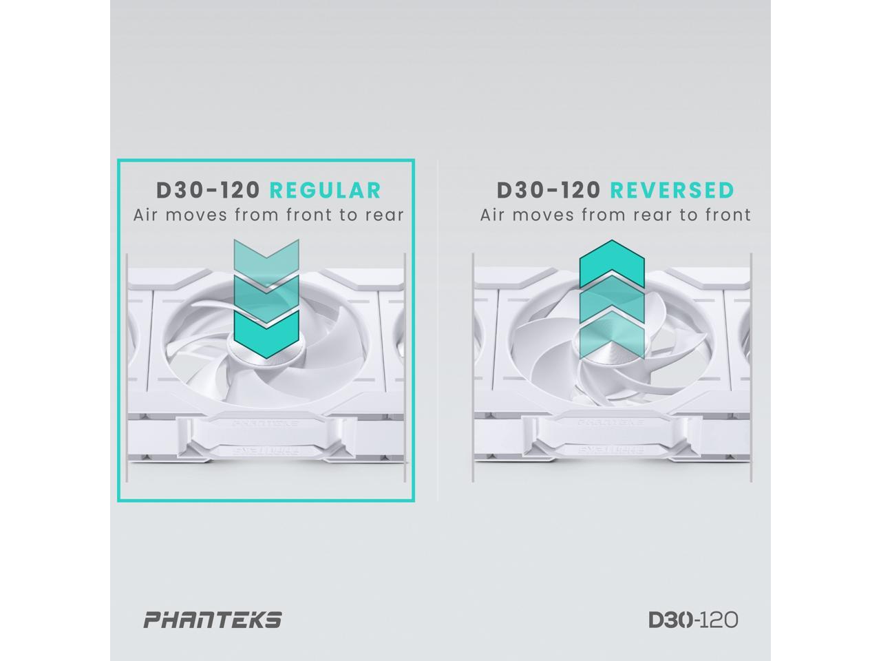 Phanteks D30-120 DRGB PWM FAN, Premium D-RGB Performance Fan, ARGB/DRGB ...