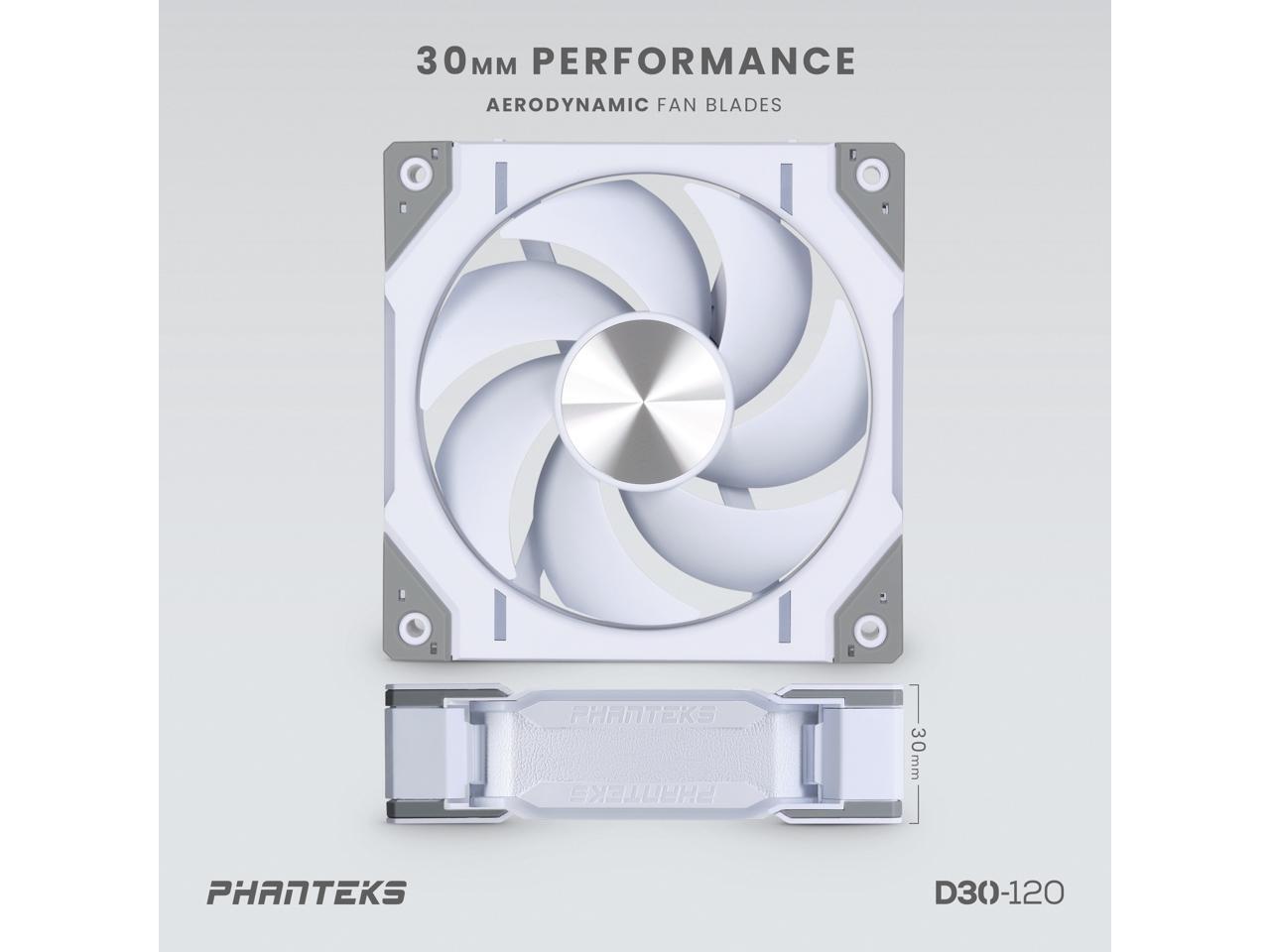 Phanteks D30-120 DRGB PWM FAN, Premium D-RGB Performance Fan, ARGB/DRGB ...