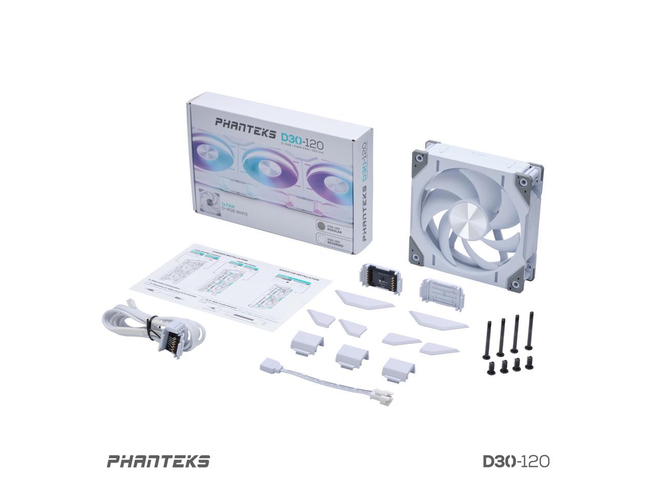 Phanteks D30-120 DRGB PWM FAN, Premium D-RGB Performance Fan, ARGB/DRGB ...