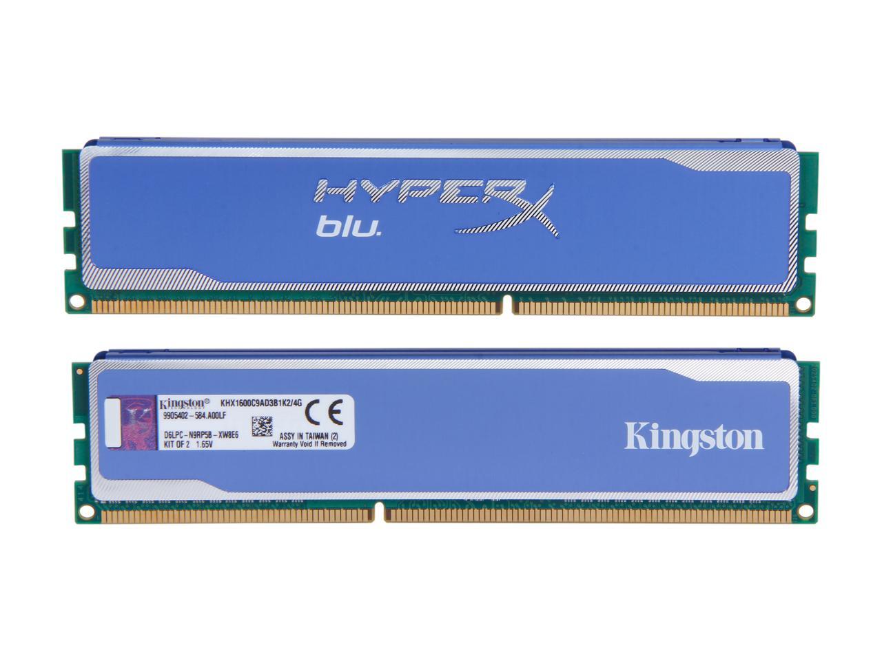 HyperX Blu 4GB (2 x 2GB) DDR3 1600 (PC3 12800) Desktop Memory Model ...
