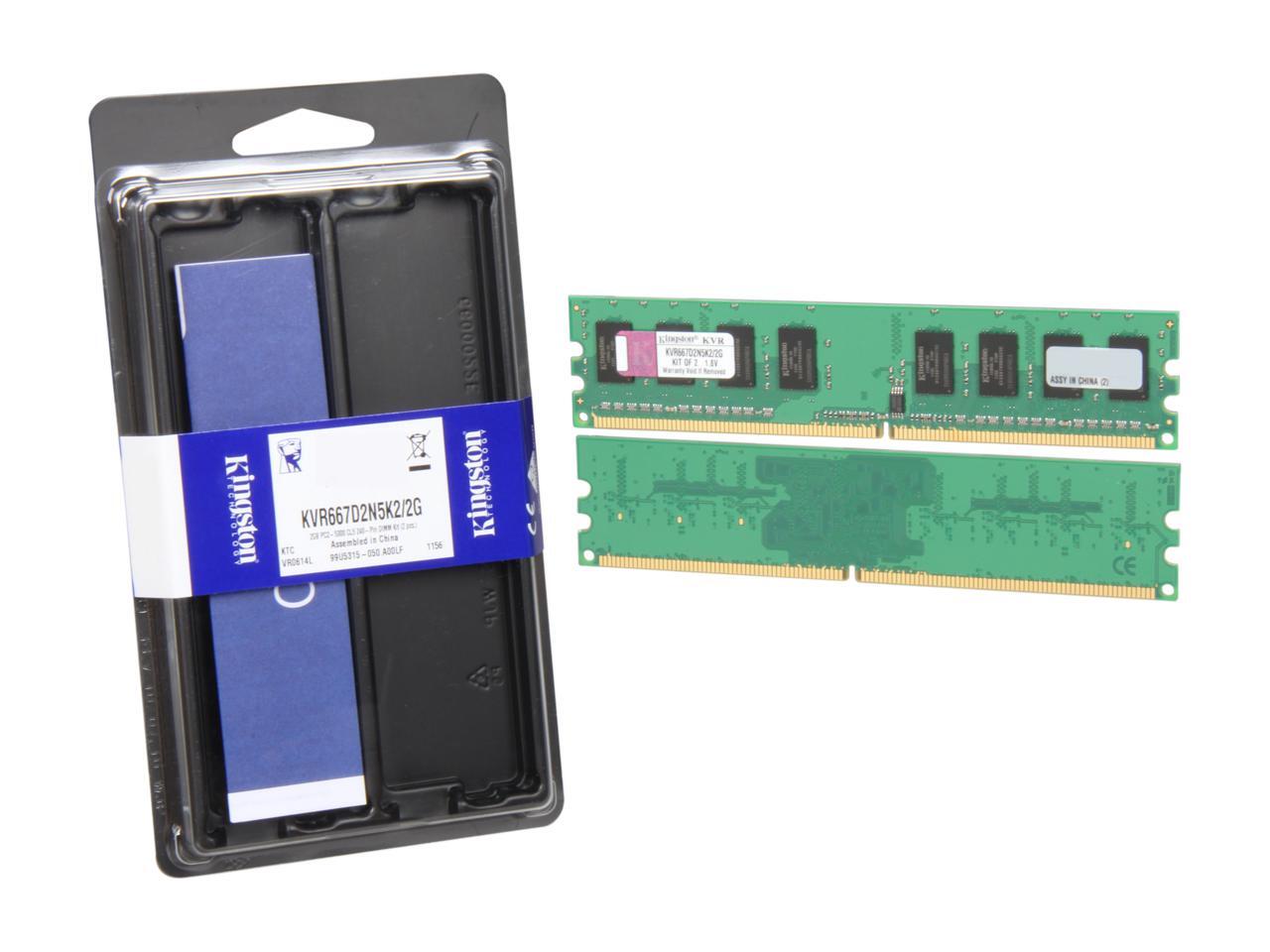 Kingston ValueRAM 2GB (2 x 1GB) 240-Pin DDR2 SDRAM Dual Channel Kit ...