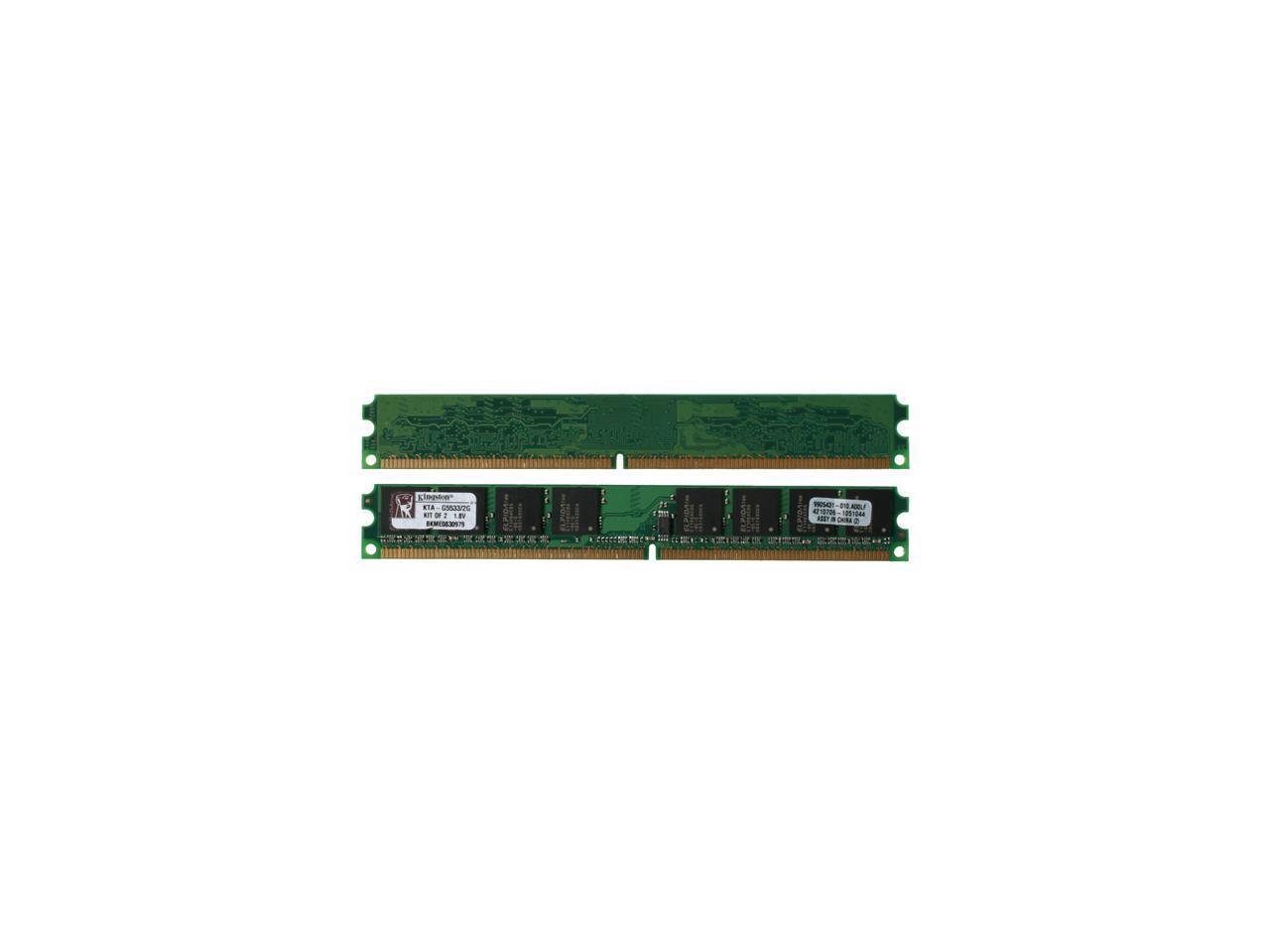 Kingston 2GB (2 x 1GB) 240-Pin DDR2 SDRAM DDR2 533 (PC2 4200) Dual ...