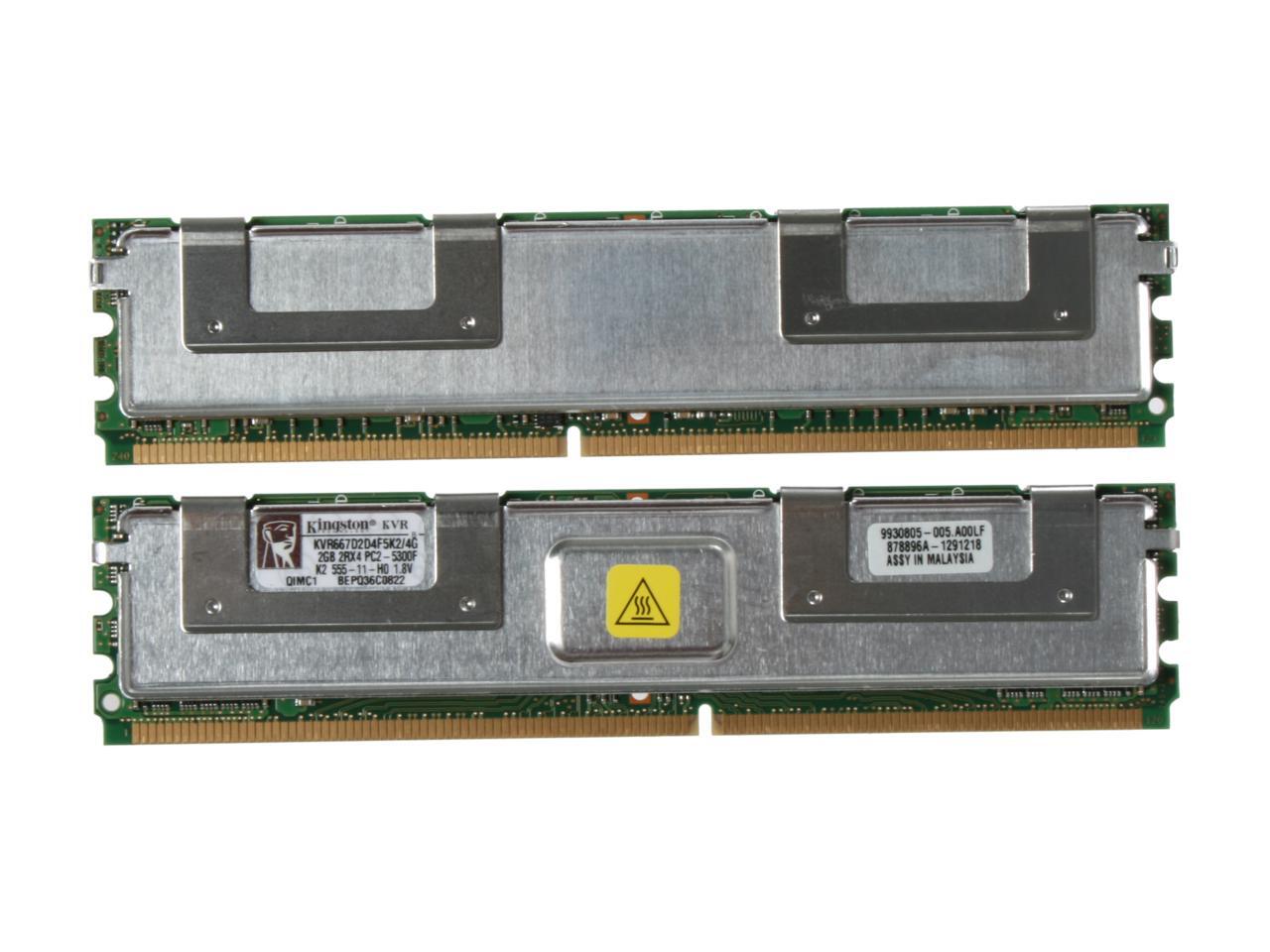 Kingston 4GB (2 x 2GB) ECC Fully Buffered DDR2 667 (PC2 5300) Dual ...