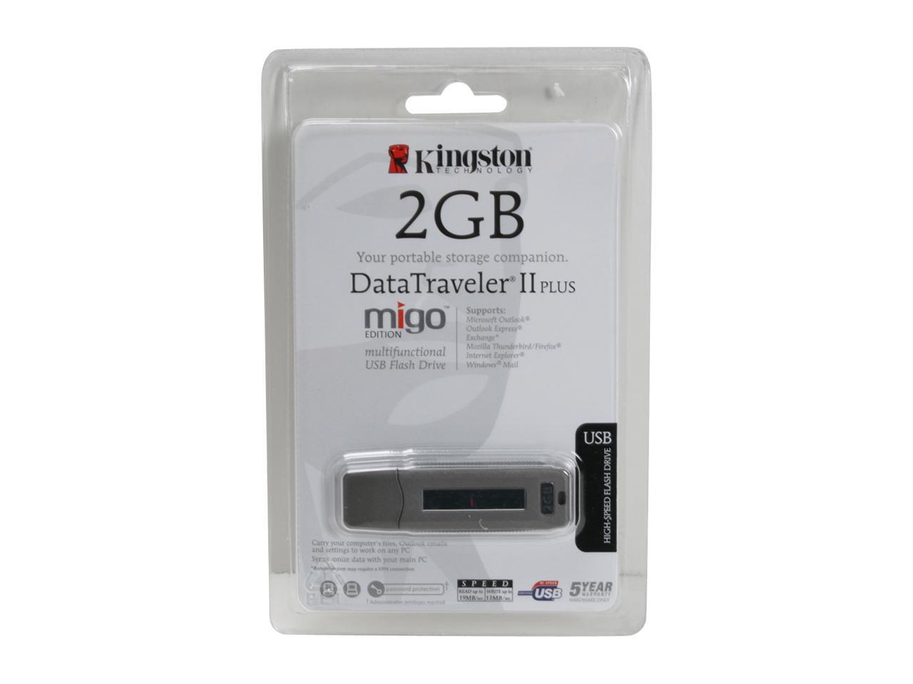 Kingston DataTraveler II 2GB Flash Drive (USB2.0 Portable) w/Security ...