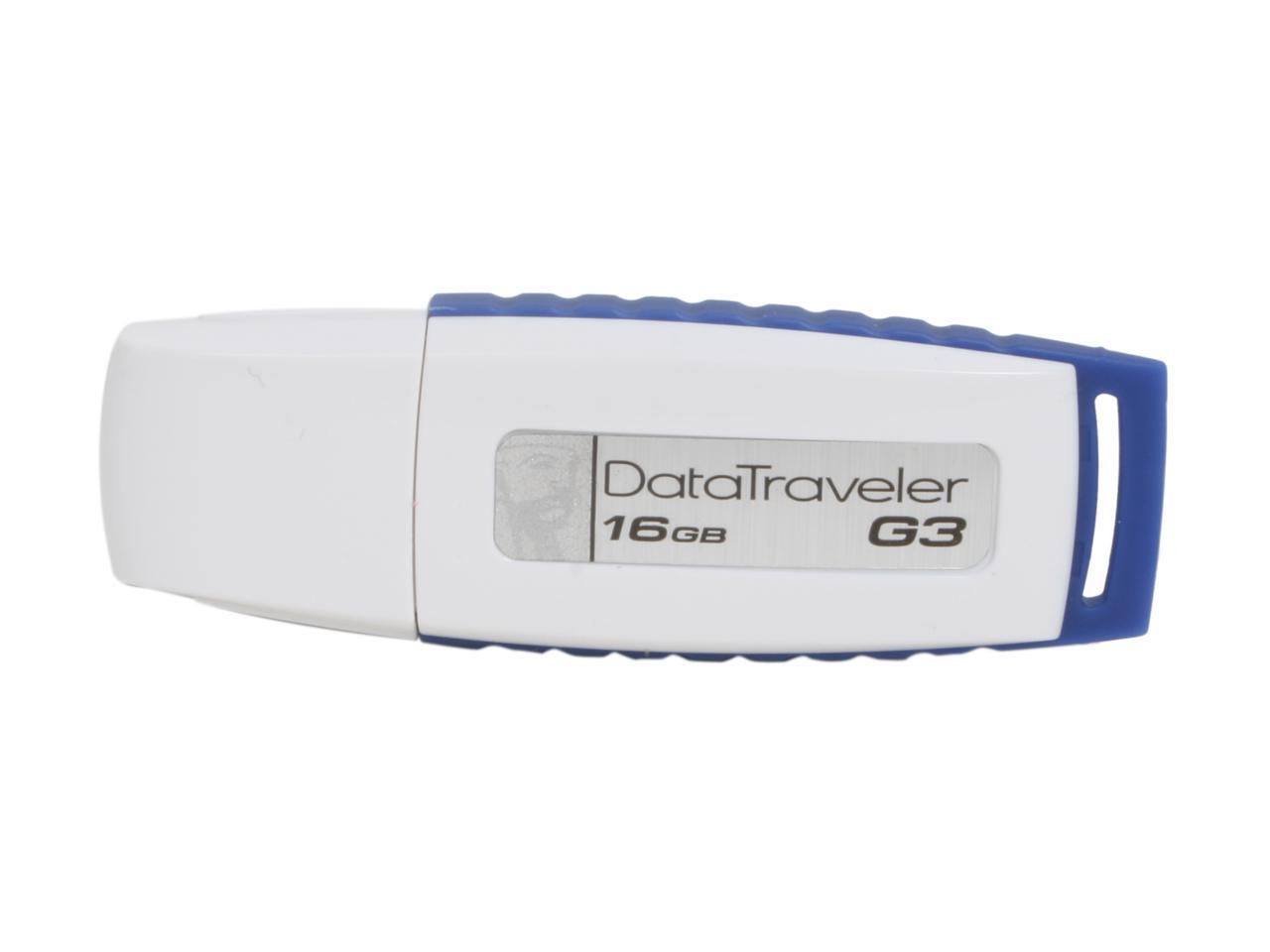 Kingston DataTraveler G3 16GB USB 2.0 Flash Drive (White & Blue ...