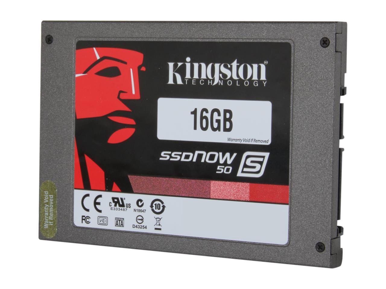 Kingston SSDNow S50 Series 2.5" 16GB SATA II Internal Solid State Drive ...