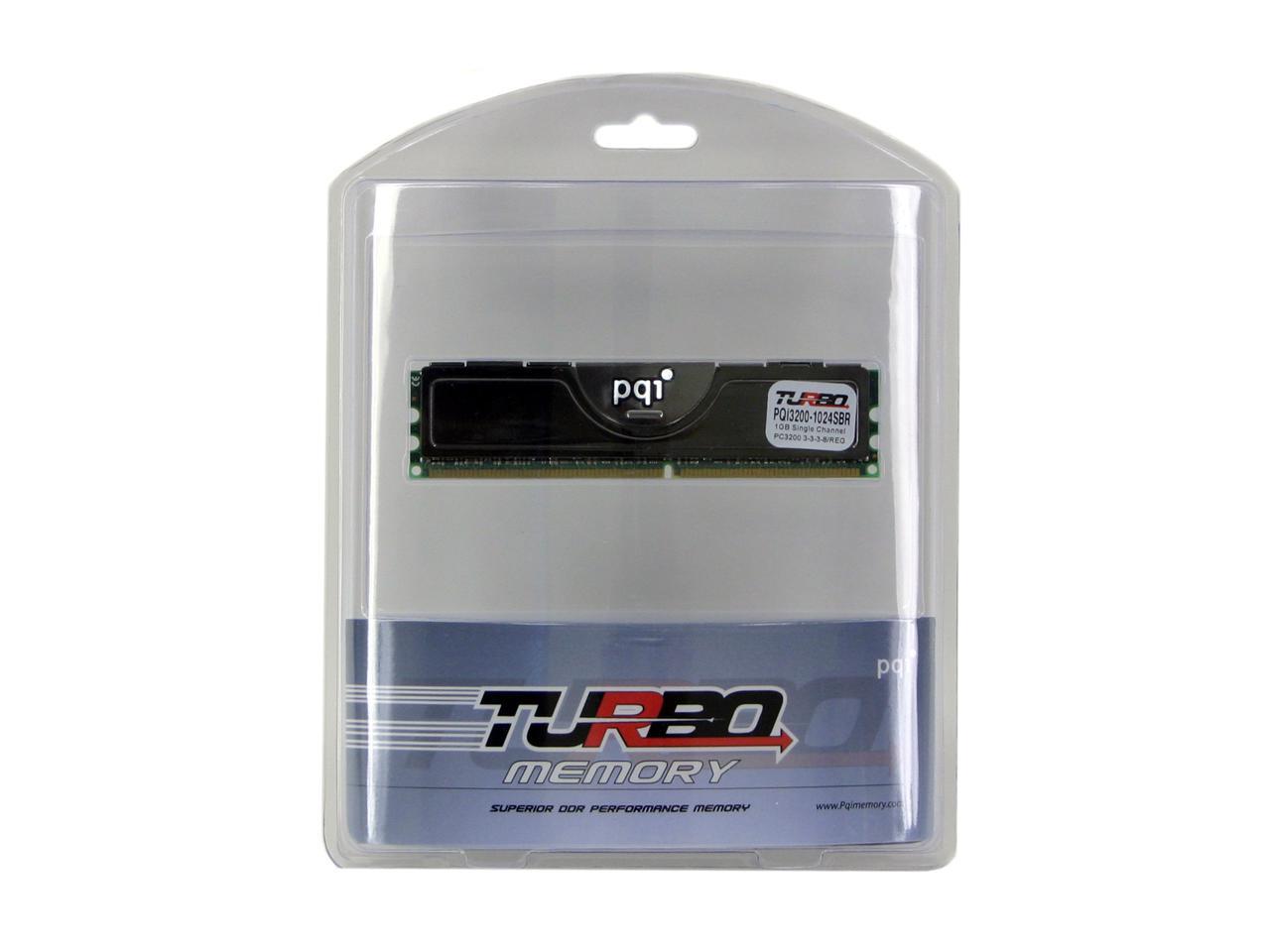 PQI TURBO 1GB ECC Registered DDR 400 (PC 3200) System Memory Model ...
