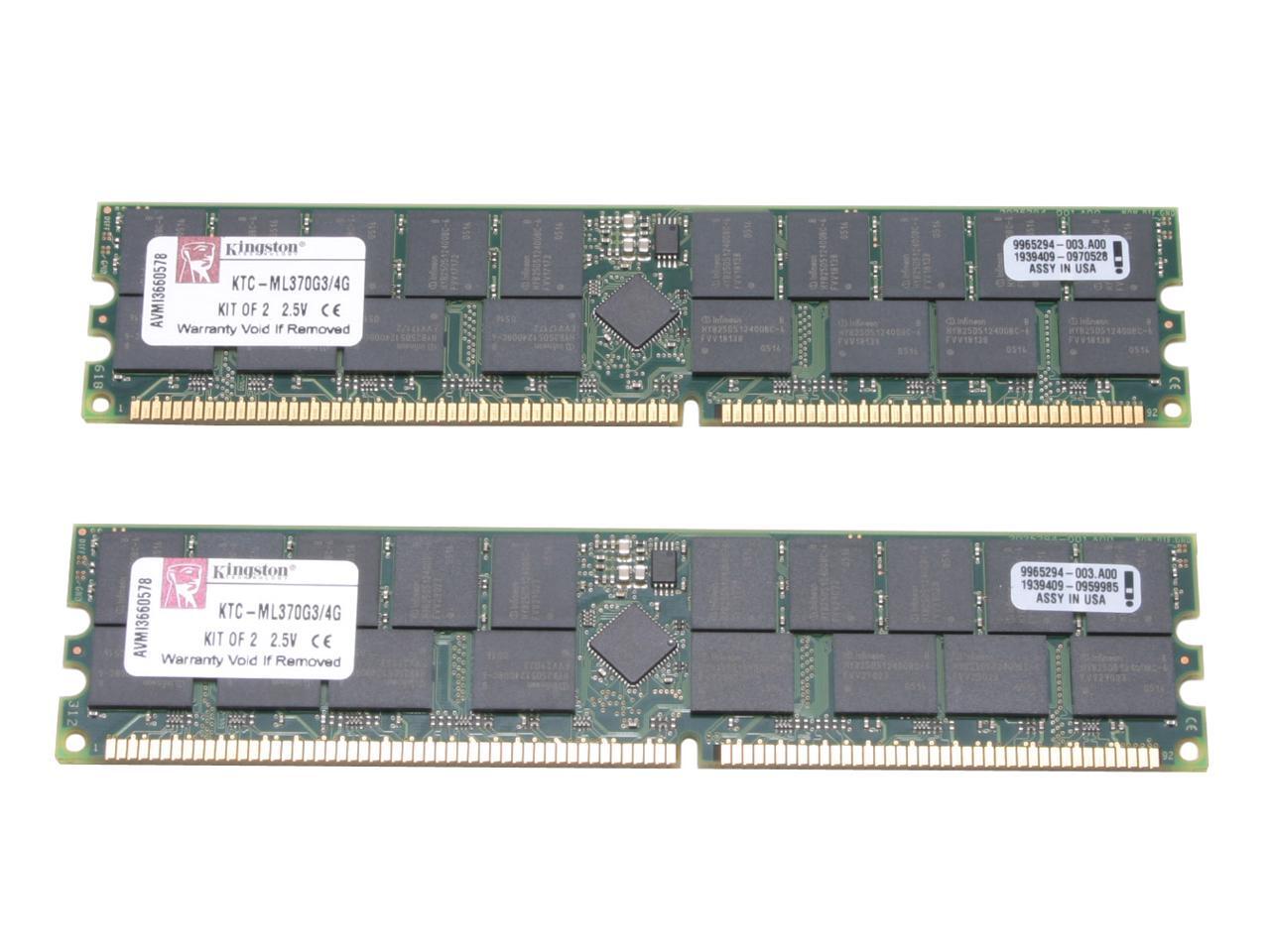 Kingston 4GB (2 x 2GB) 184-Pin DDR SDRAM Dual Chanel Kit System ...