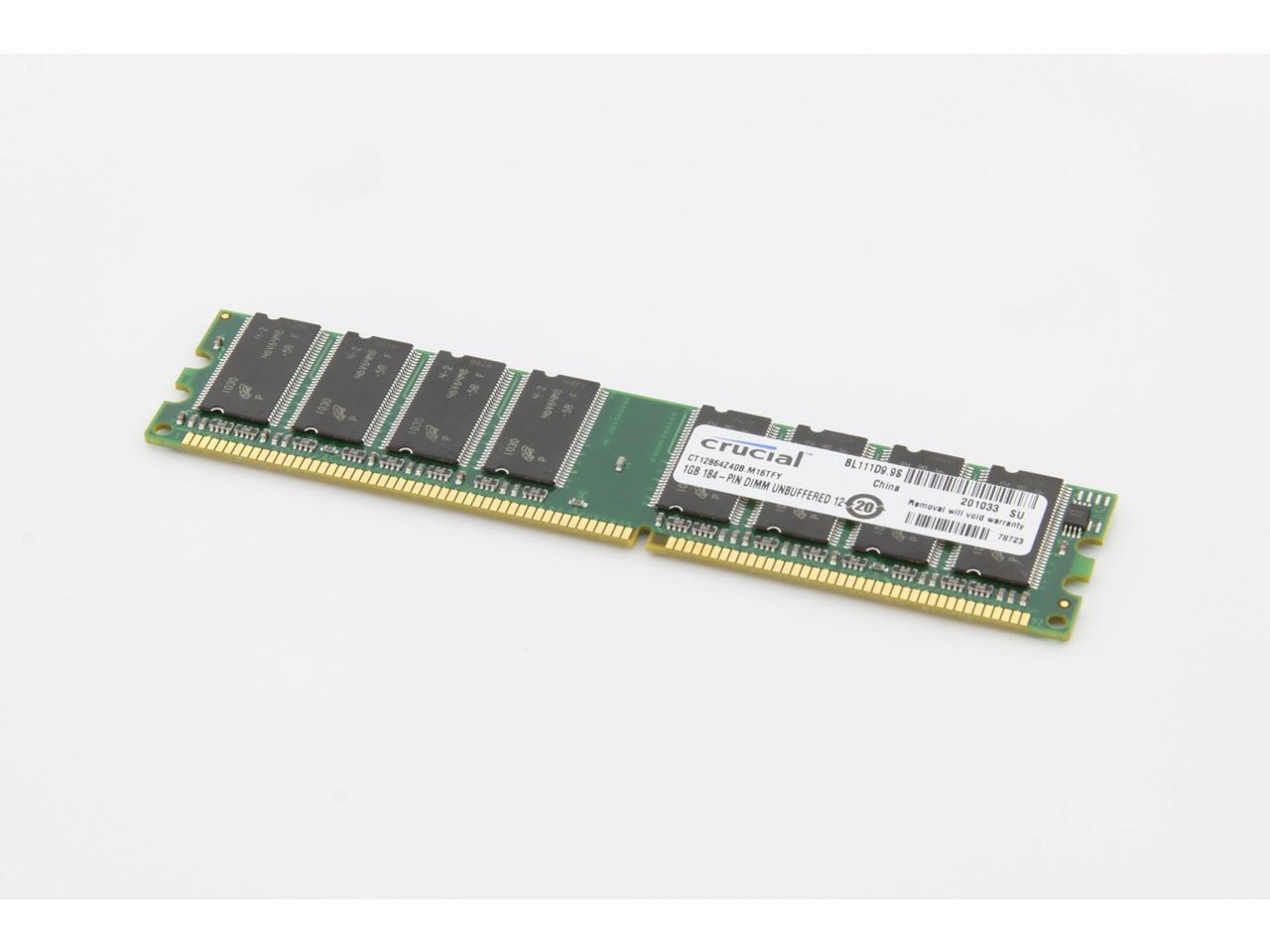 Crucial 2GB (2 x 1GB) DDR 400 (PC 3200) Major Brand Chipset Dual ...