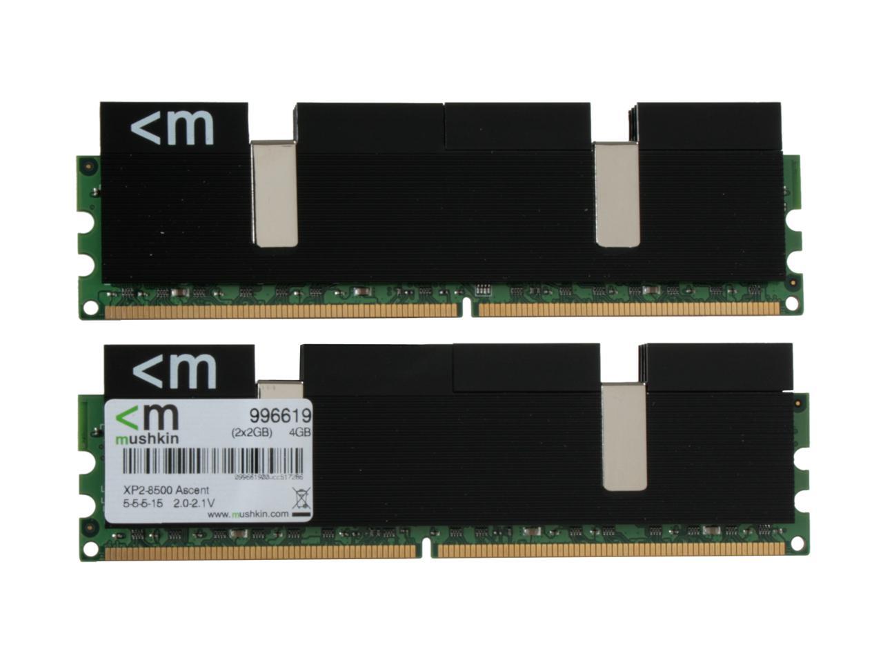 Mushkin Enhanced Blackline 4GB (2 x 2GB) DDR2 1066 (PC2 8500) Dual ...
