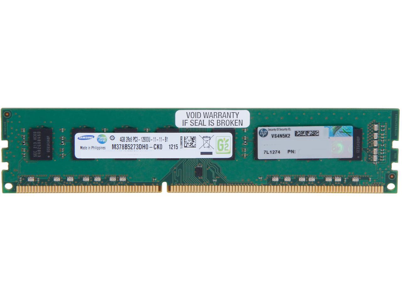 Refurbished: SAMSUNG 4GB DDR3 1600 (PC3 12800) Desktop Memory Model ...