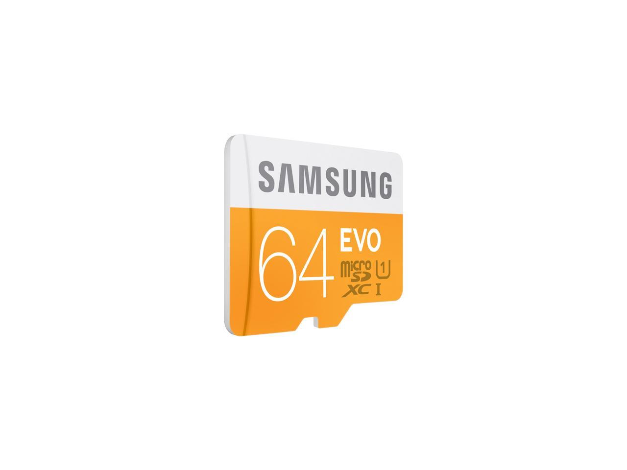 Samsung 64GB EVO microSDXC UHS-I/U1 Class 10 Memory Card with Adapter ...
