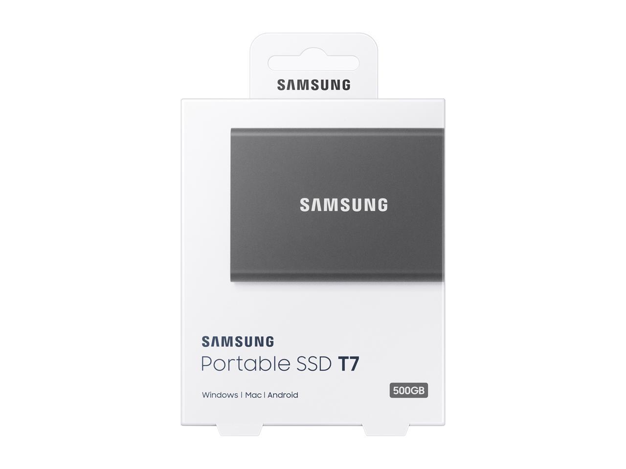 SAMSUNG T7 Portable SSD 500G - Up to 1050 MB/s - USB 3.2 Gen 2 External ...