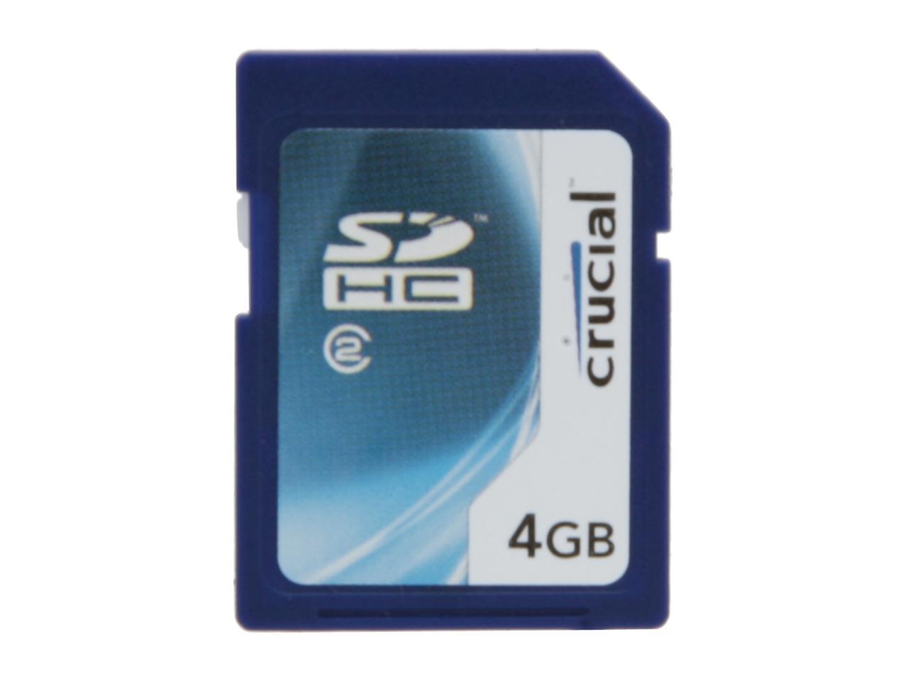 Crucial 4GB Secure Digital High-Capacity (SDHC) Flash Card Model ...