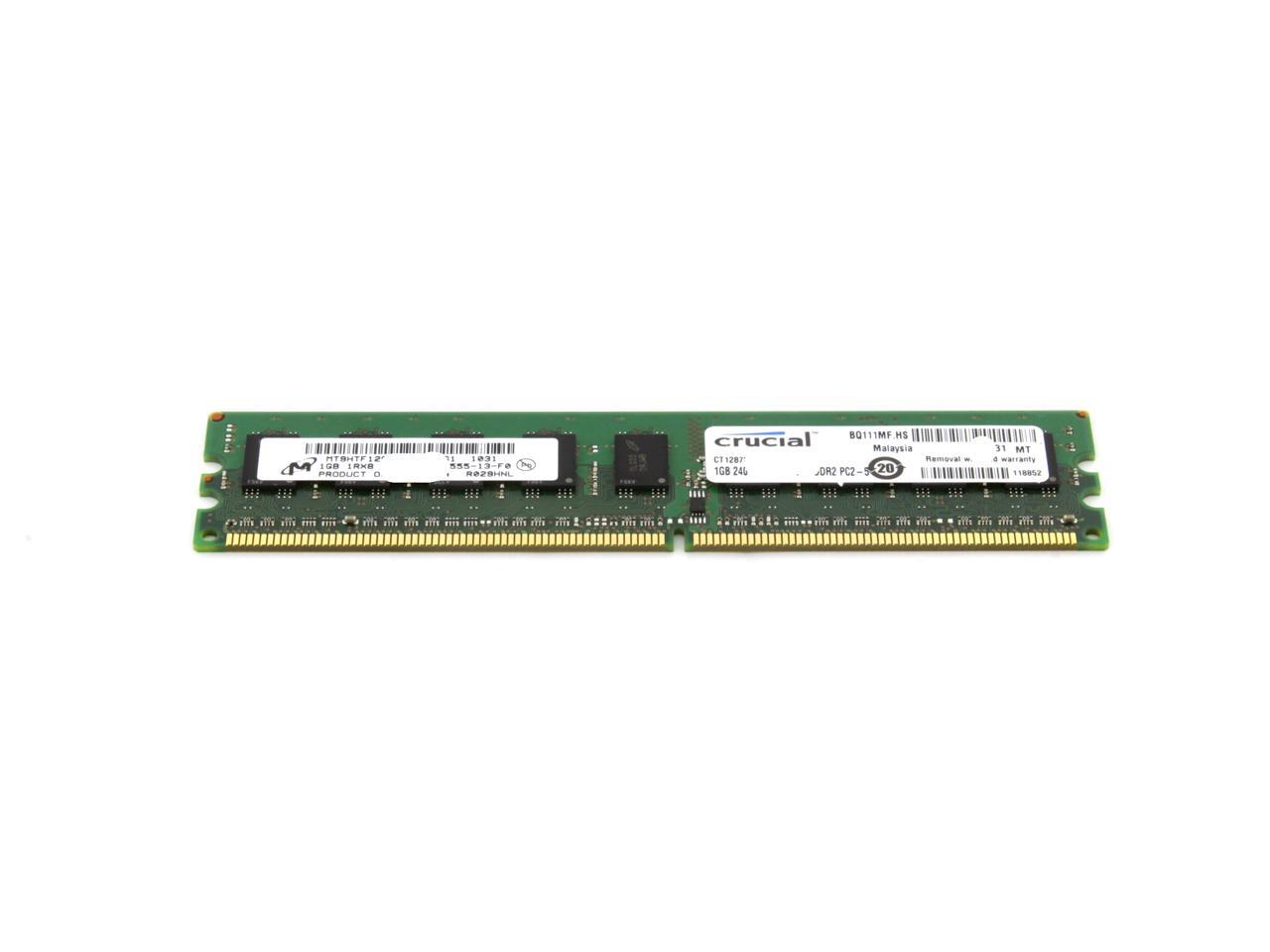 Crucial 2GB (2 x 1GB) ECC Unbuffered DDR2 667 (PC2 5300) Dual Channel ...
