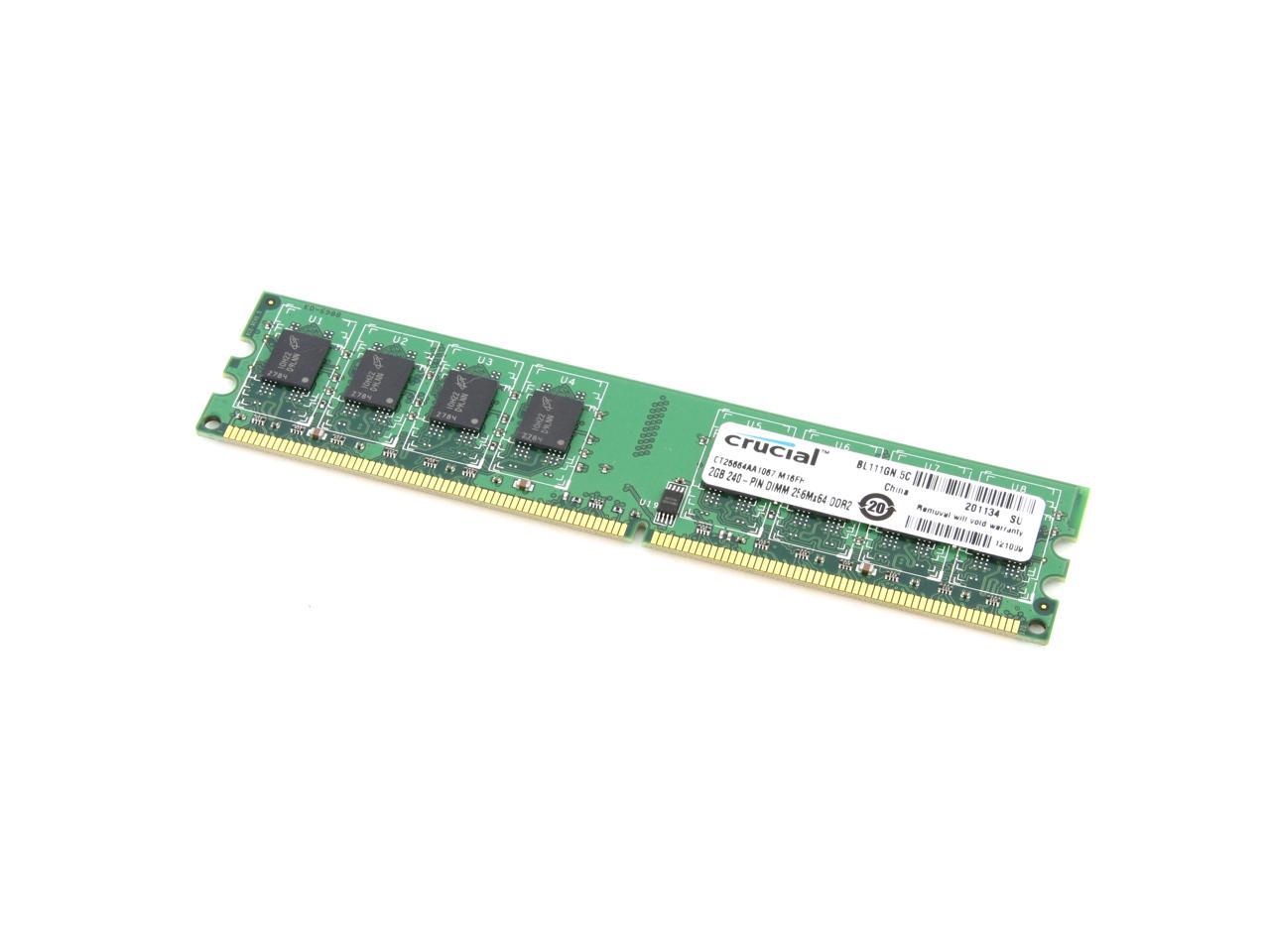 Crucial 4GB (2 x 2GB) DDR2 1066 (PC2 8500) Micron Chipset Dual Channel ...